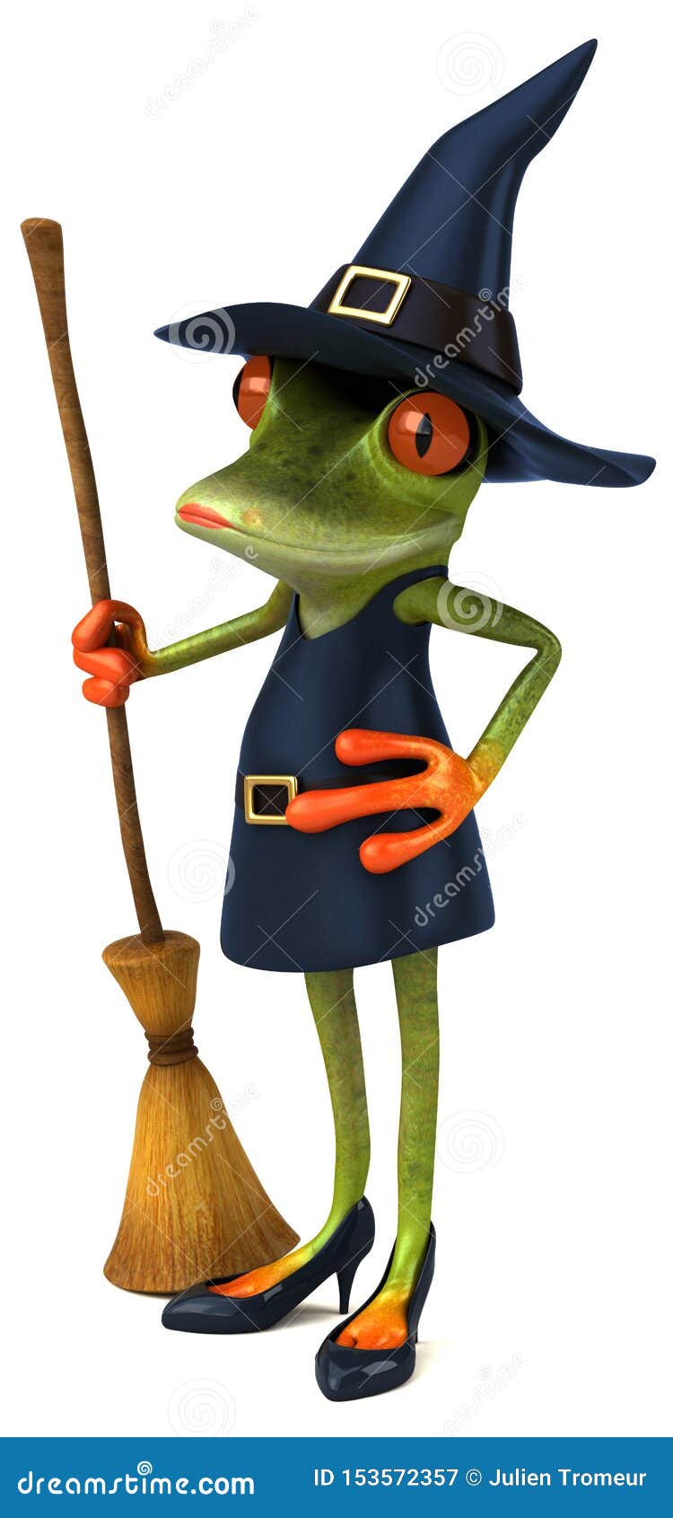 Witch Frog - 3D Illustration Stock Illustration - Illustration of ...