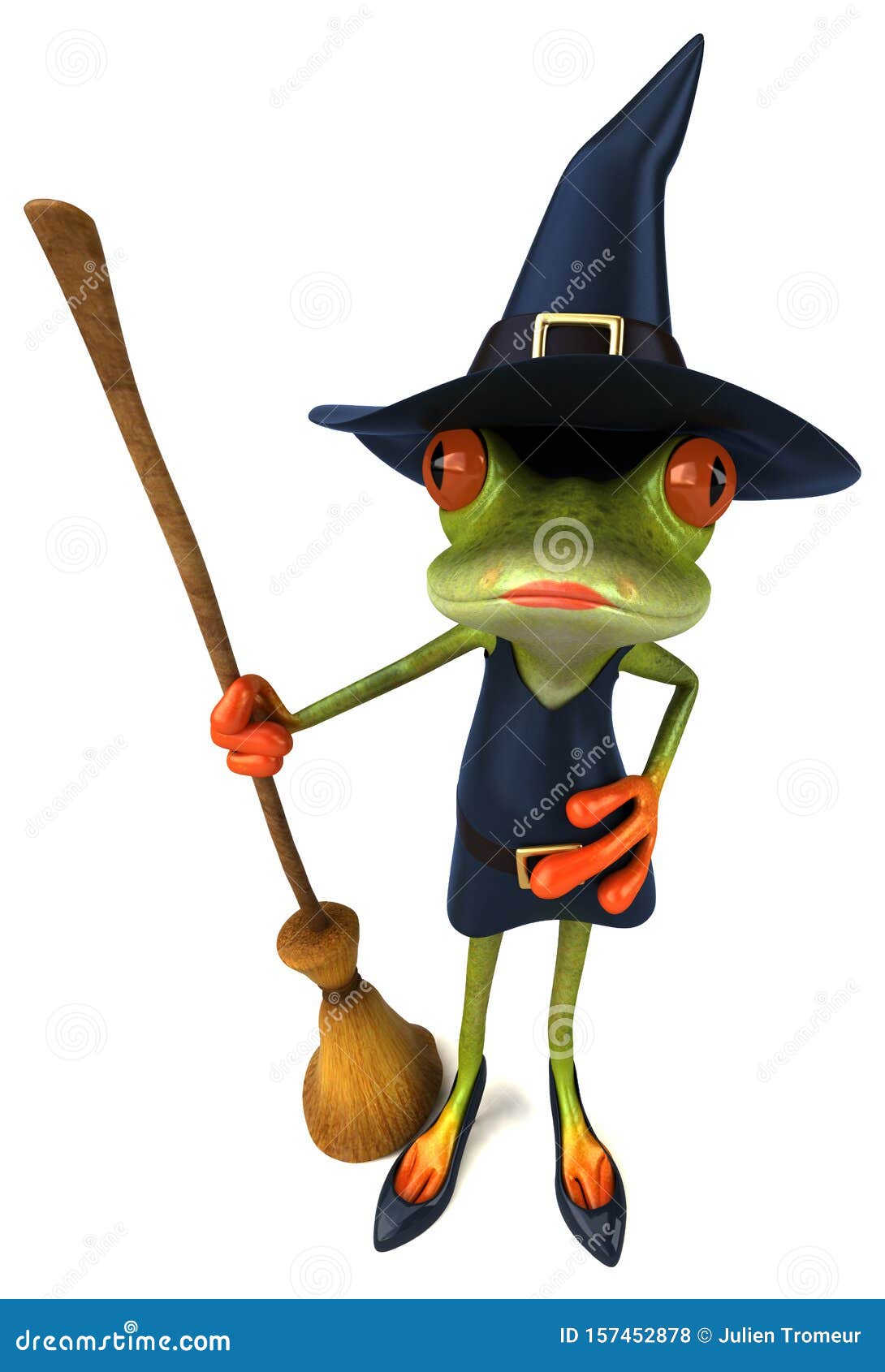 Witch Frog - 3D Illustration Stock Illustration - Illustration of ...
