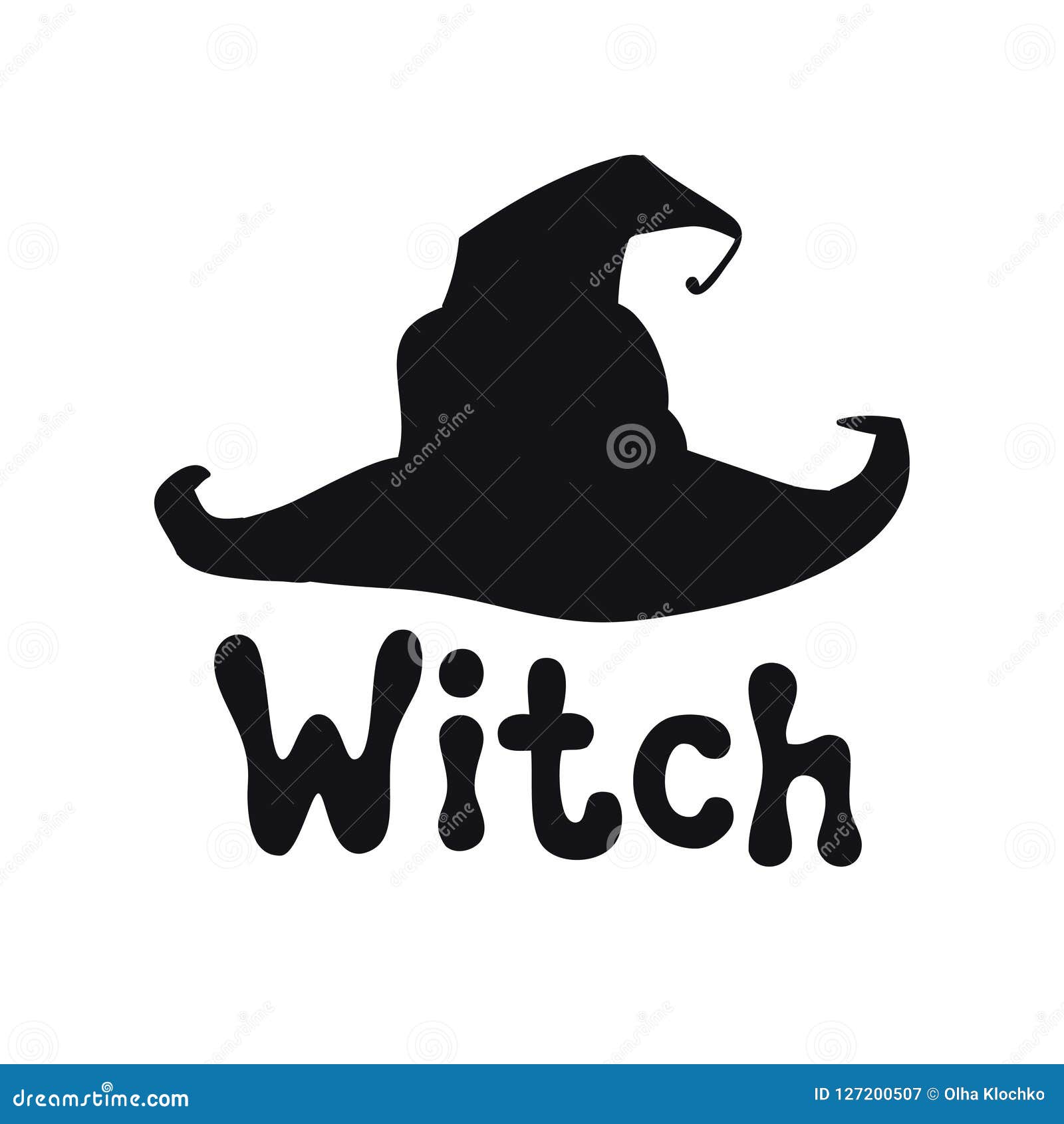 Witch. Halloween Theme. Handdrawn Lettering Phrase. Design Element for ...