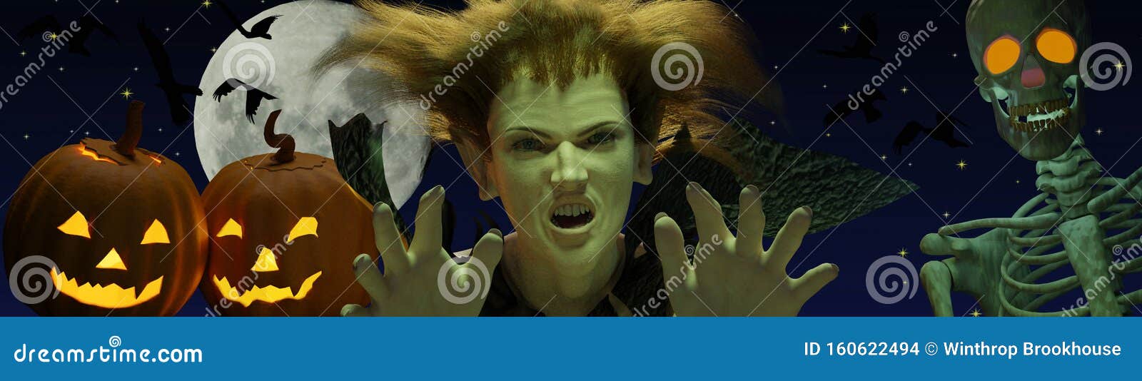 Witch and Halloween Web Header Stock Illustration - Illustration of ...