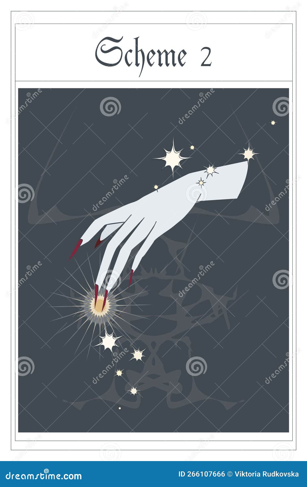 Witch Hand. The Enchanted Witch Casts A Spell. Game Card Design. Vector ...