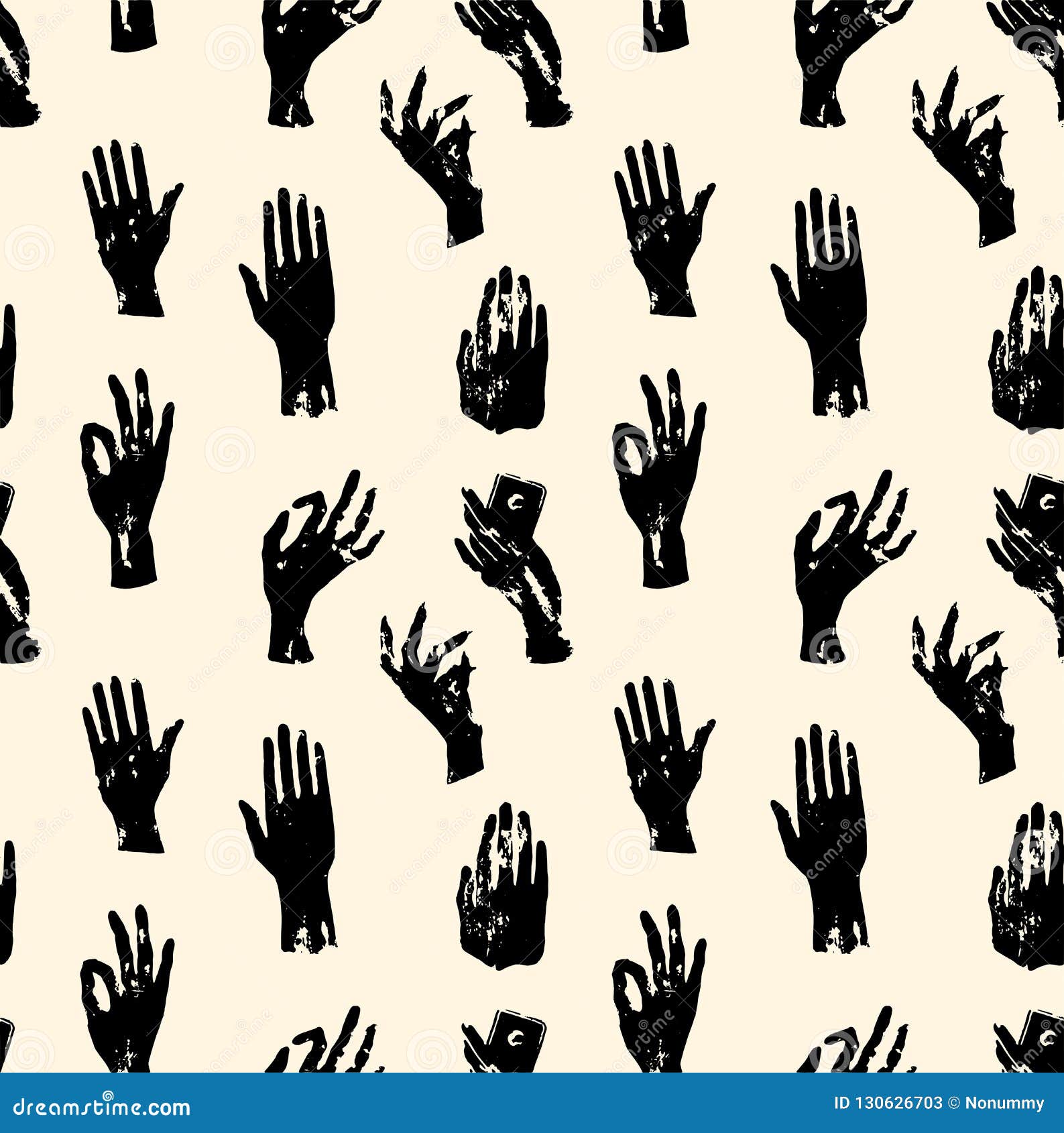 Repeating hand pattern stock vector. Illustration of arts - 130626703