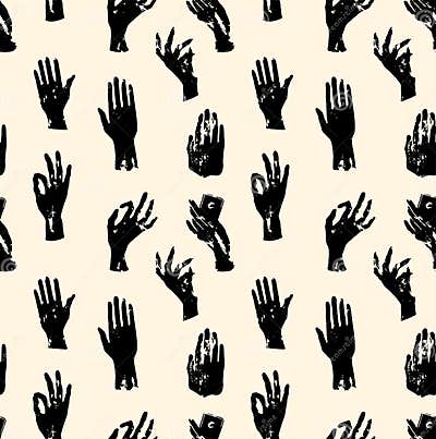 Repeating hand pattern stock vector. Illustration of arts - 130626703