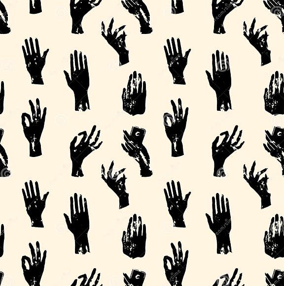 Repeating hand pattern stock vector. Illustration of arts - 130626703