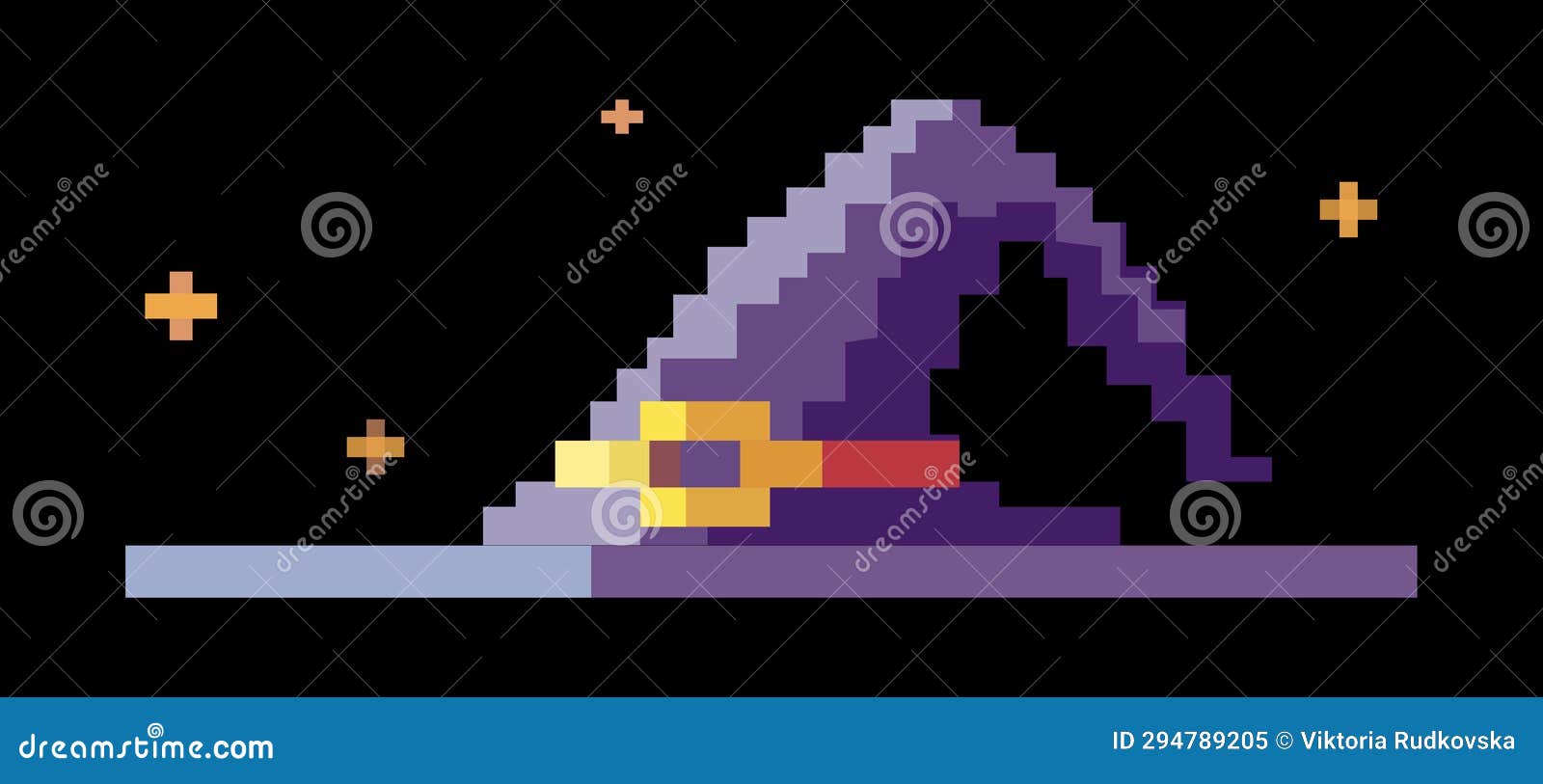 Witch hat in 8-bit style. stock vector. Illustration of witch - 294789205