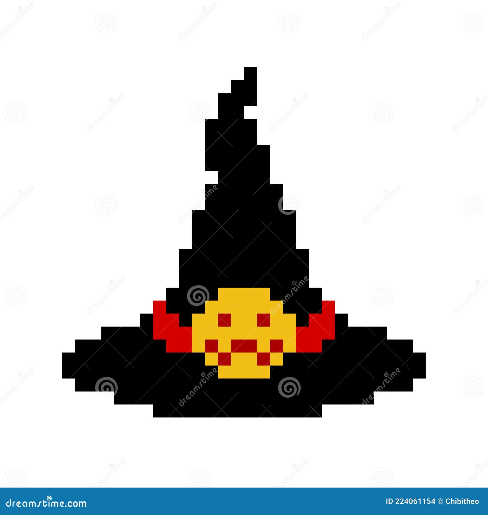 Witch Hat Pixels. Pixel Art Vector Illustration Stock Vector ...