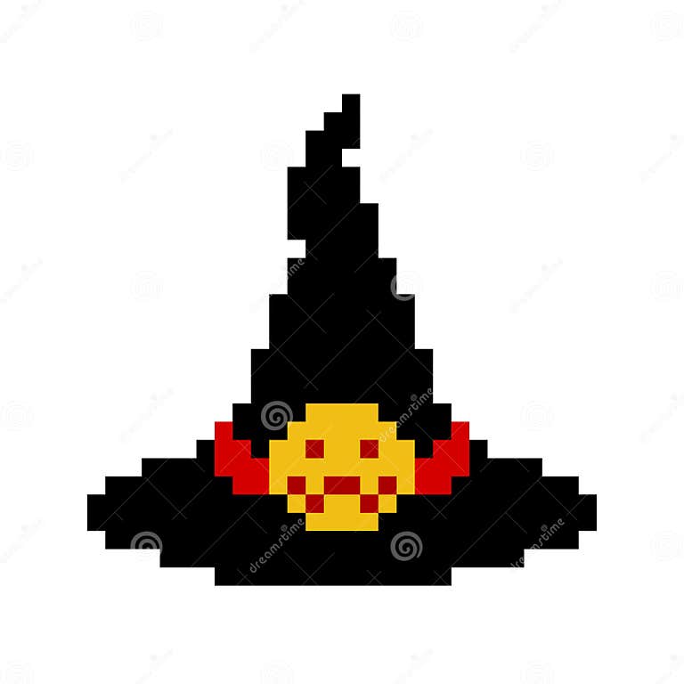 Witch Hat Pixels. Pixel Art Vector Illustration Stock Vector ...