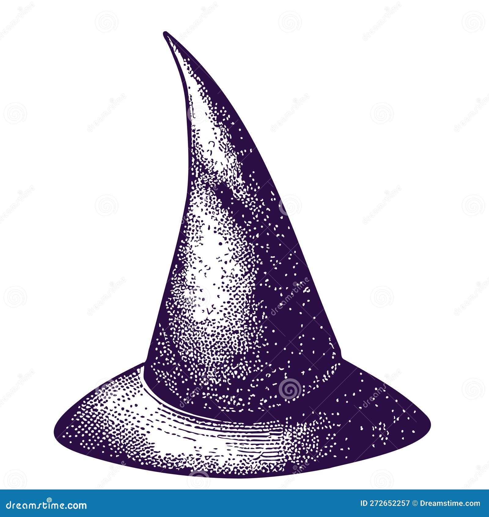 Witch Hat Sketch Hand Drawn Halloween Vector Illustration Stock Vector ...