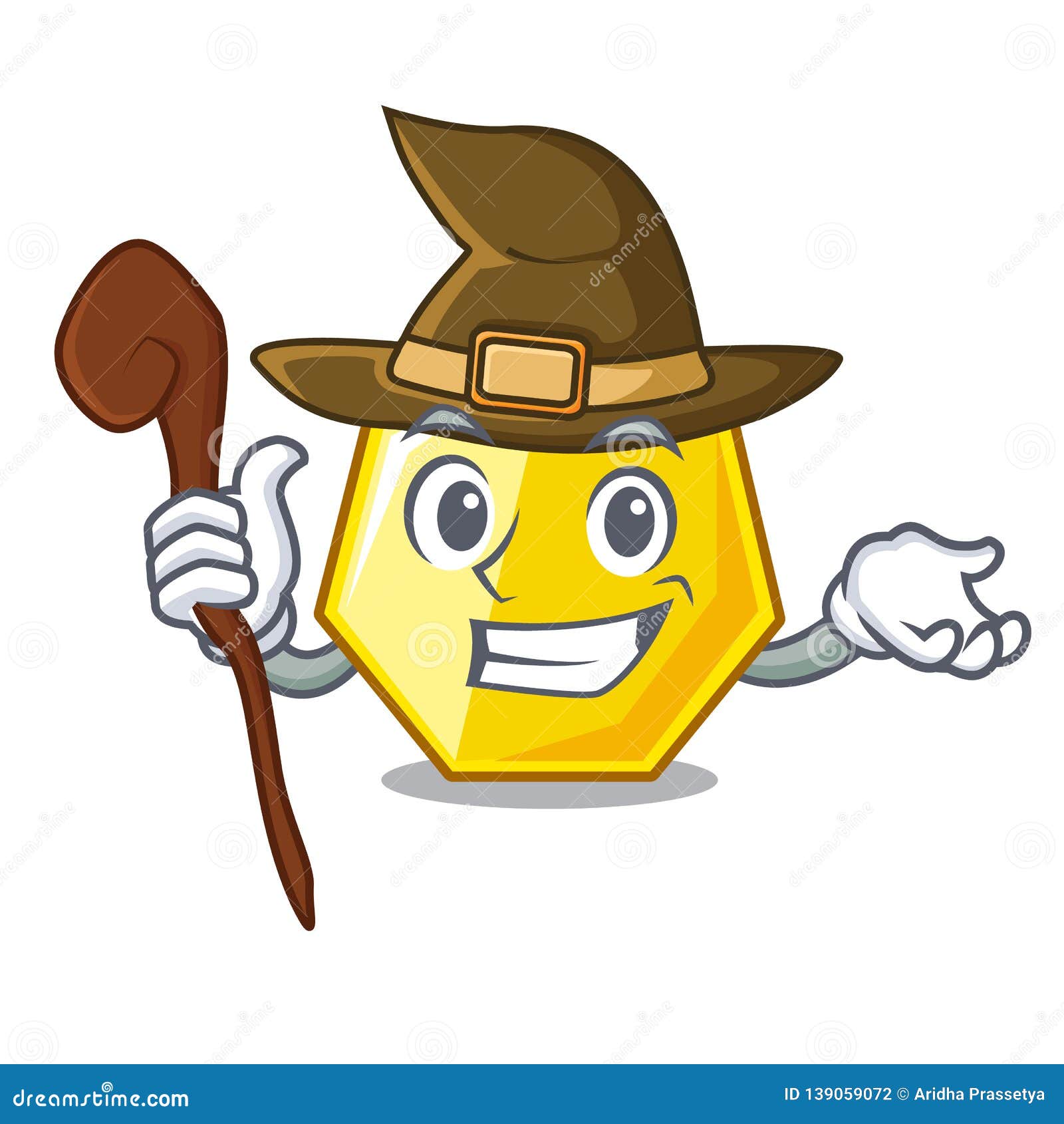 Witch Heptagon Sticks in the Character Wall Stock Vector - Illustration ...