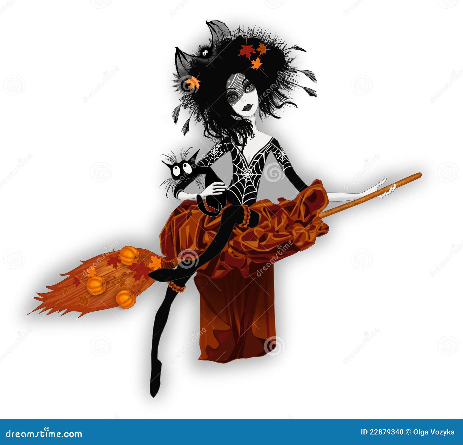 Witch On Her Broom Stock Photography | CartoonDealer.com #22879340
