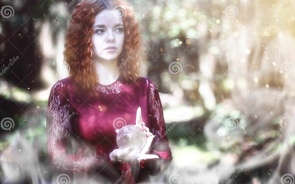 Witch ritual in a forest stock image. Image of dark - 114047155