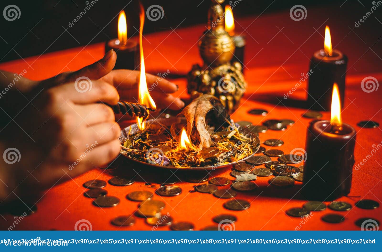 A Witch Holds a Ritual for Money Stock Photo - Image of damage, ritual ...