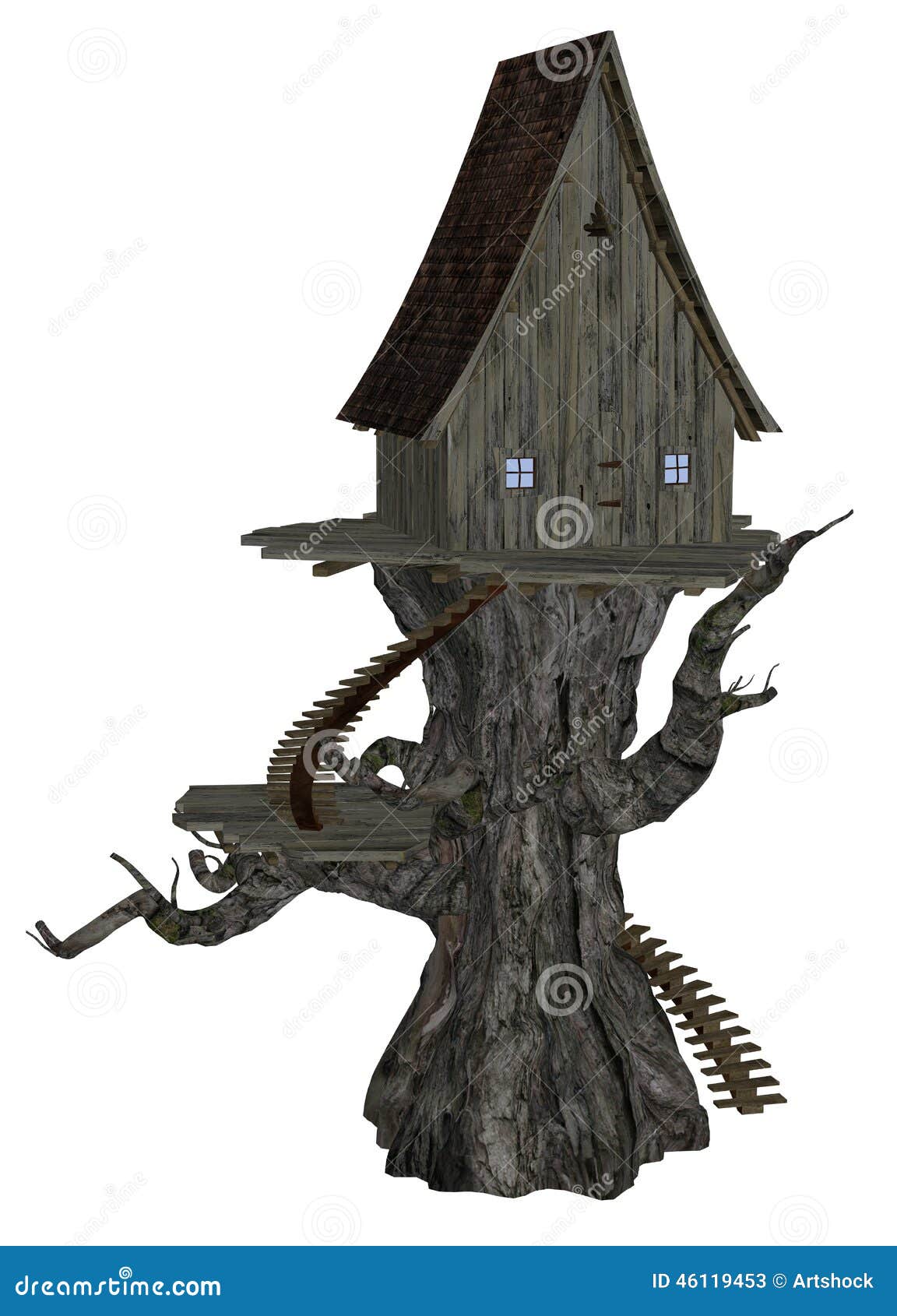 Witch House on Tree stock illustration. Illustration of scary - 46119453