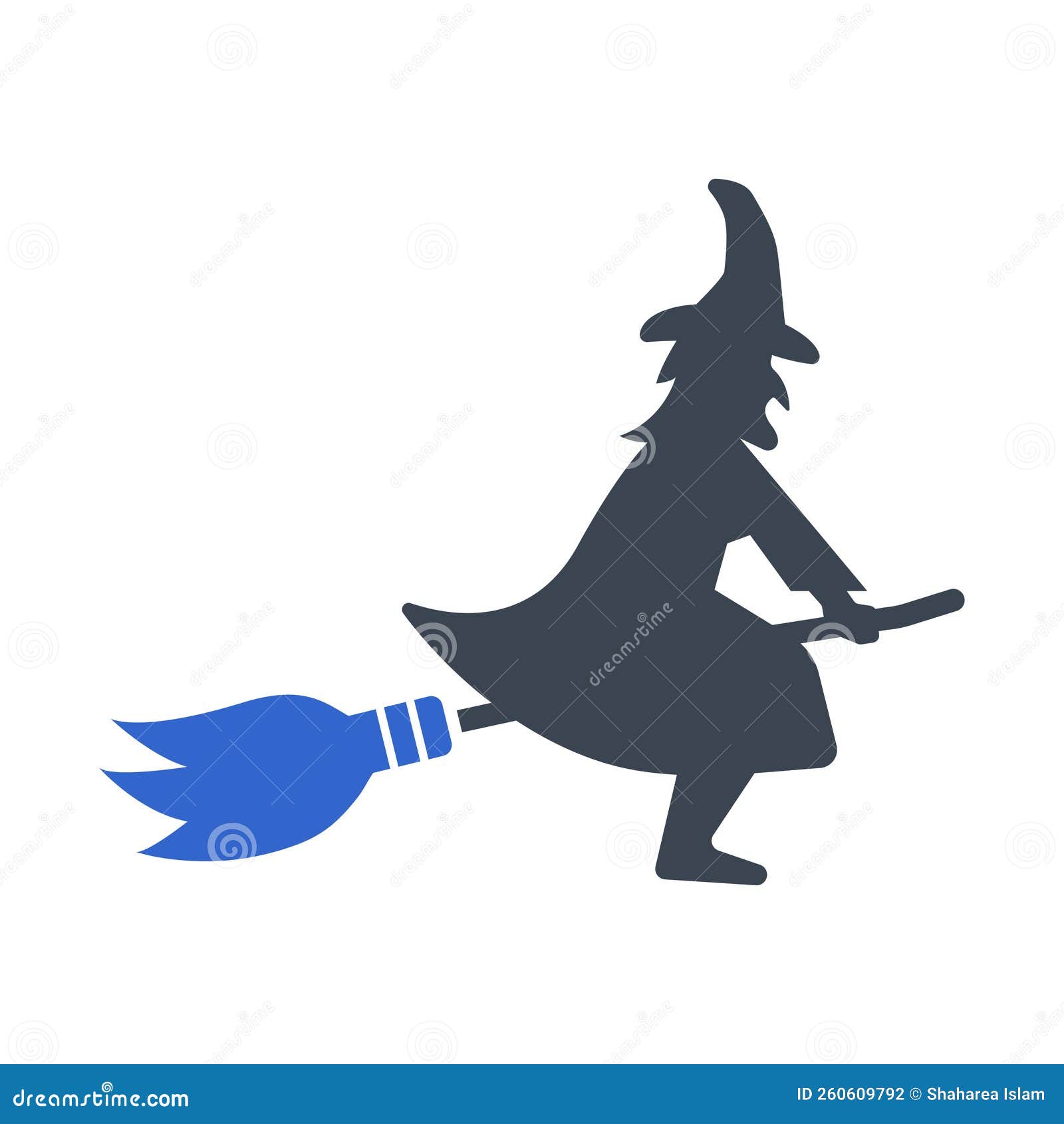 Witch icon stock vector. Illustration of broomstick - 260609792