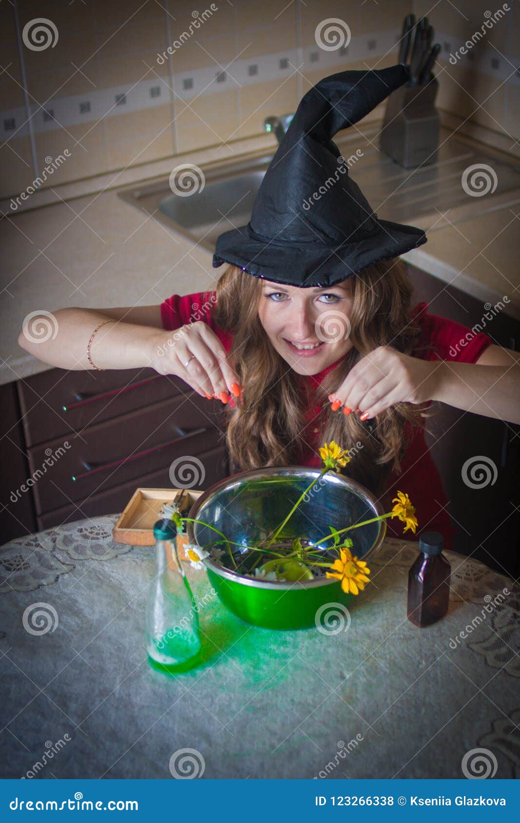 The Witch in the Kitchen. among Stock Photo - Image of closeup ...