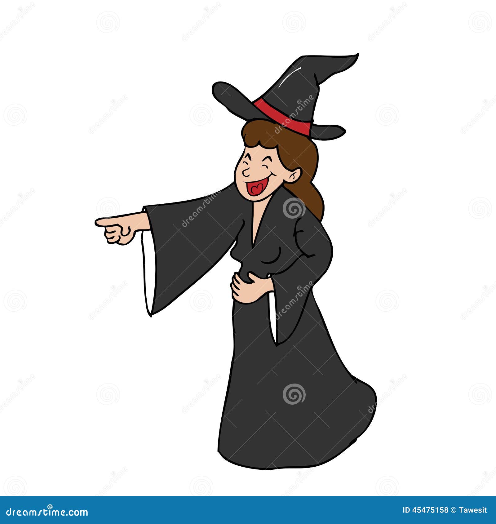Witch Laughing Pointing Cartoon Stock Vector - Illustration of fairy, ironic: 45475158
