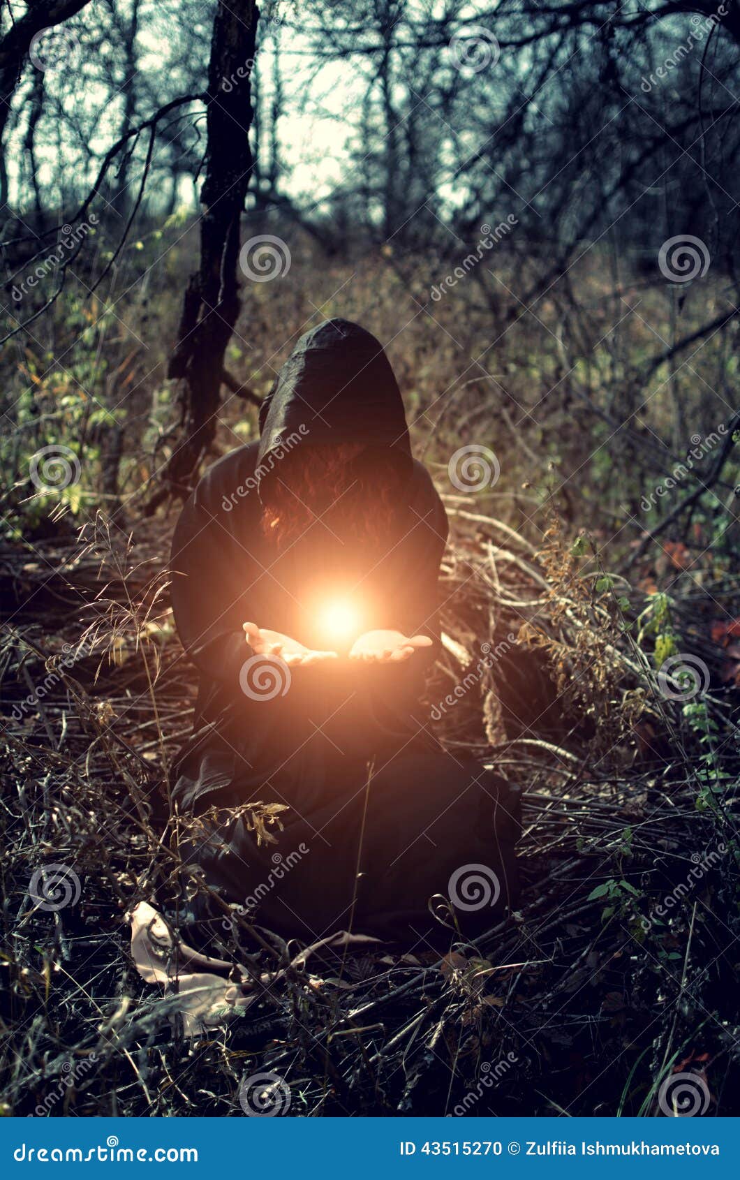 Witch with magic fire stock photo. Image of candlelight - 43515270