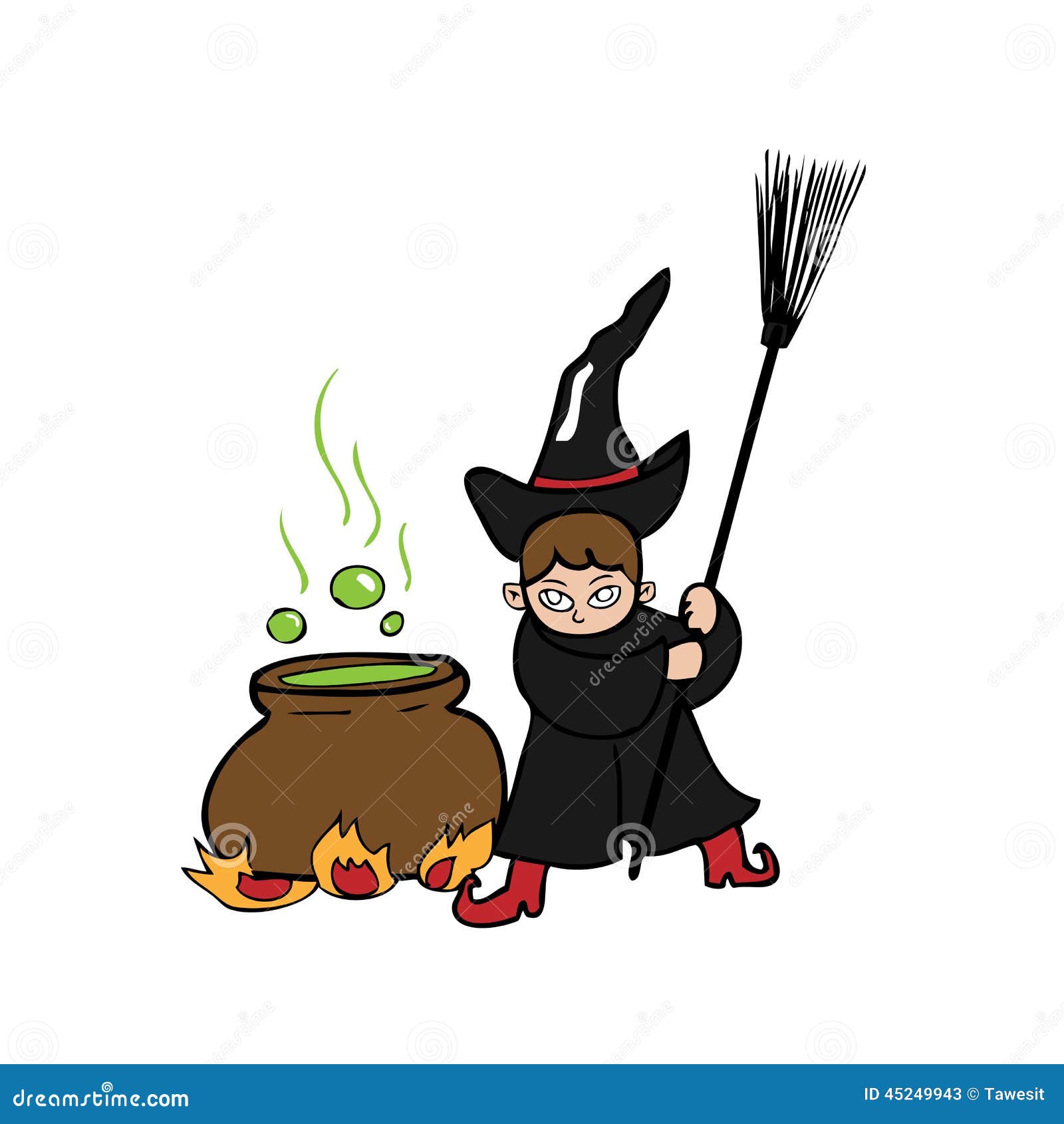 Witch magic pot stock vector. Illustration of magic, brew - 45249943