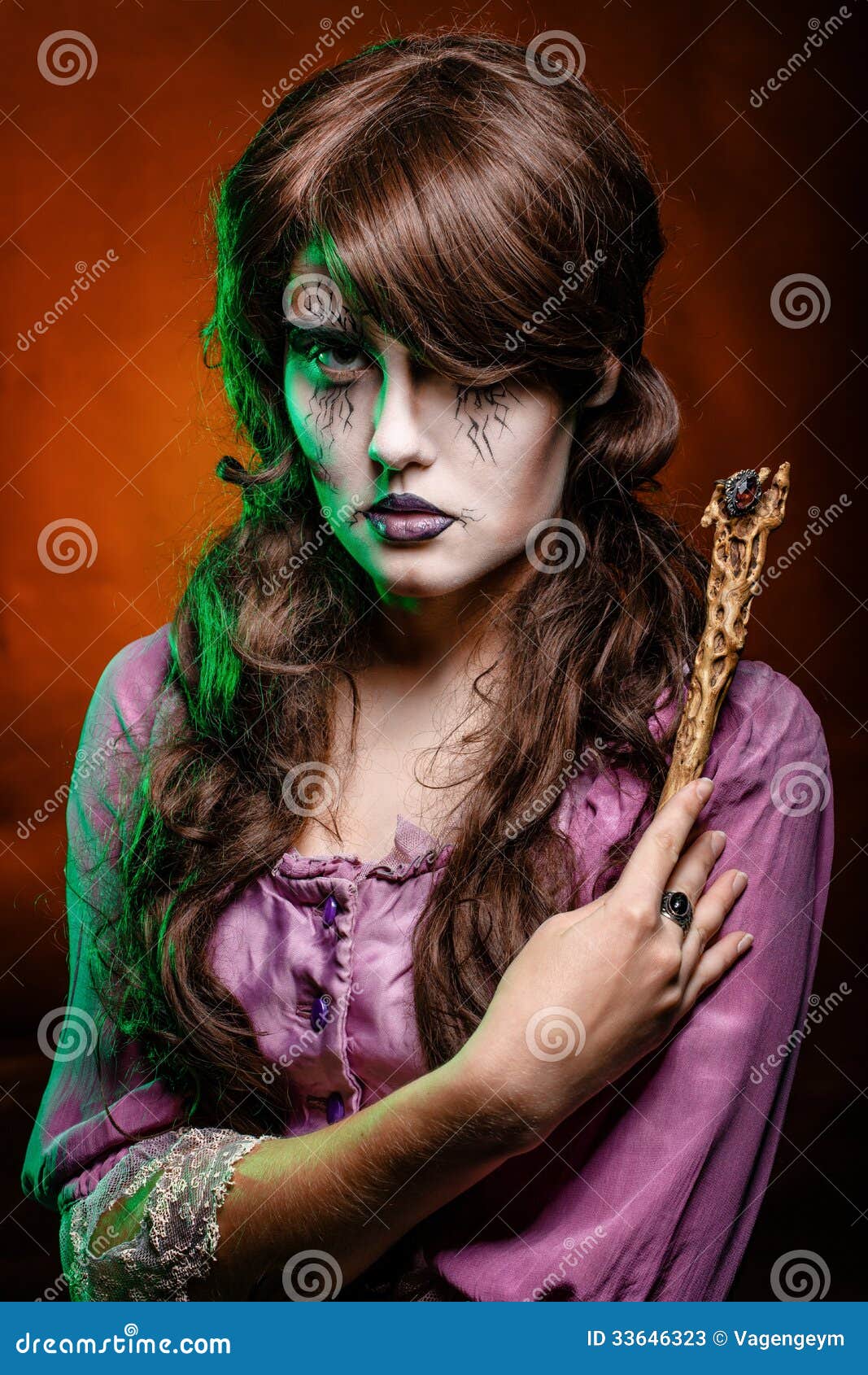 Witch and the magic wand stock image. Image of fairy - 33646323