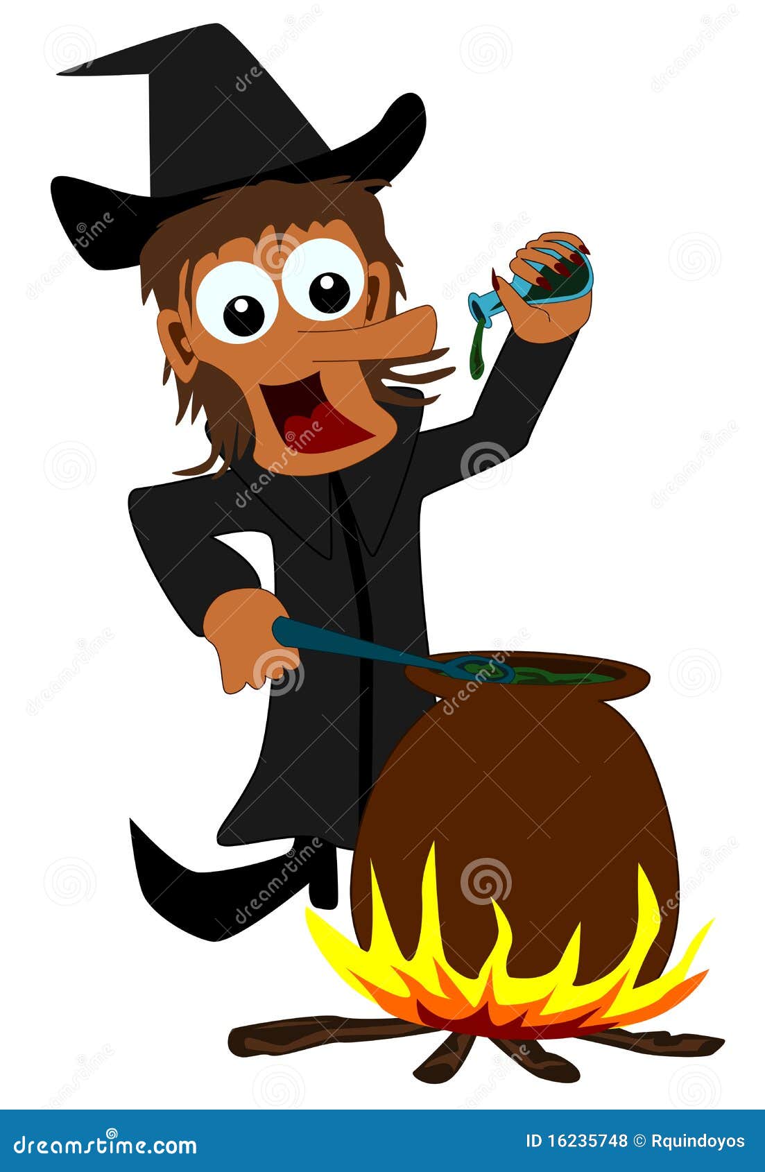 Witch making potion stock illustration. Illustration of brew - 16235748