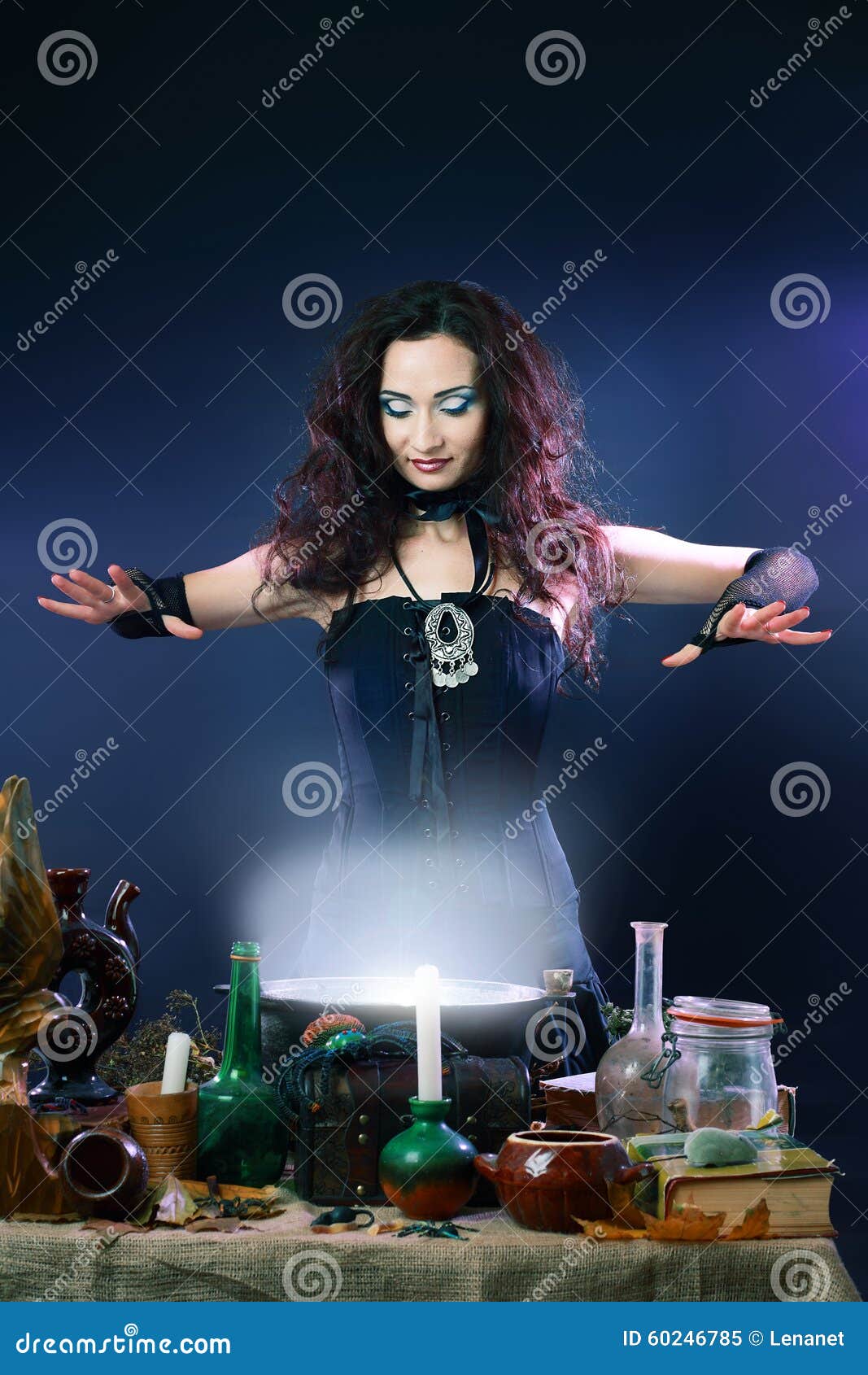 Witch making potion stock image. Image of beautiful, celebrate - 60246785
