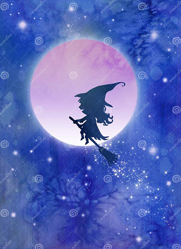 Witch and Moon stock illustration. Illustration of night - 27403574