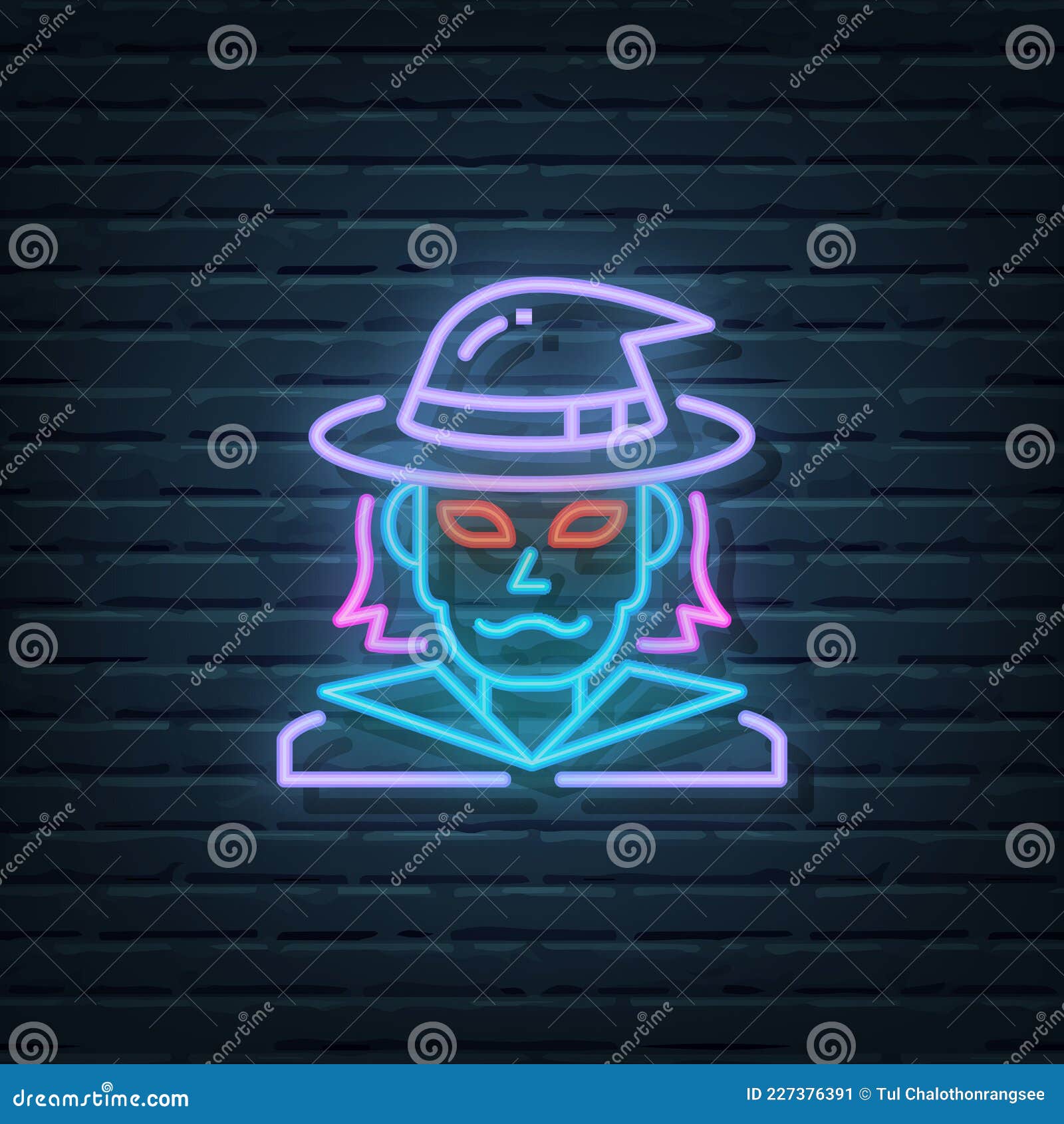 Witch Neon Light Icon. Wicked Sorceress, Hag With Broomstick. Halloween ...