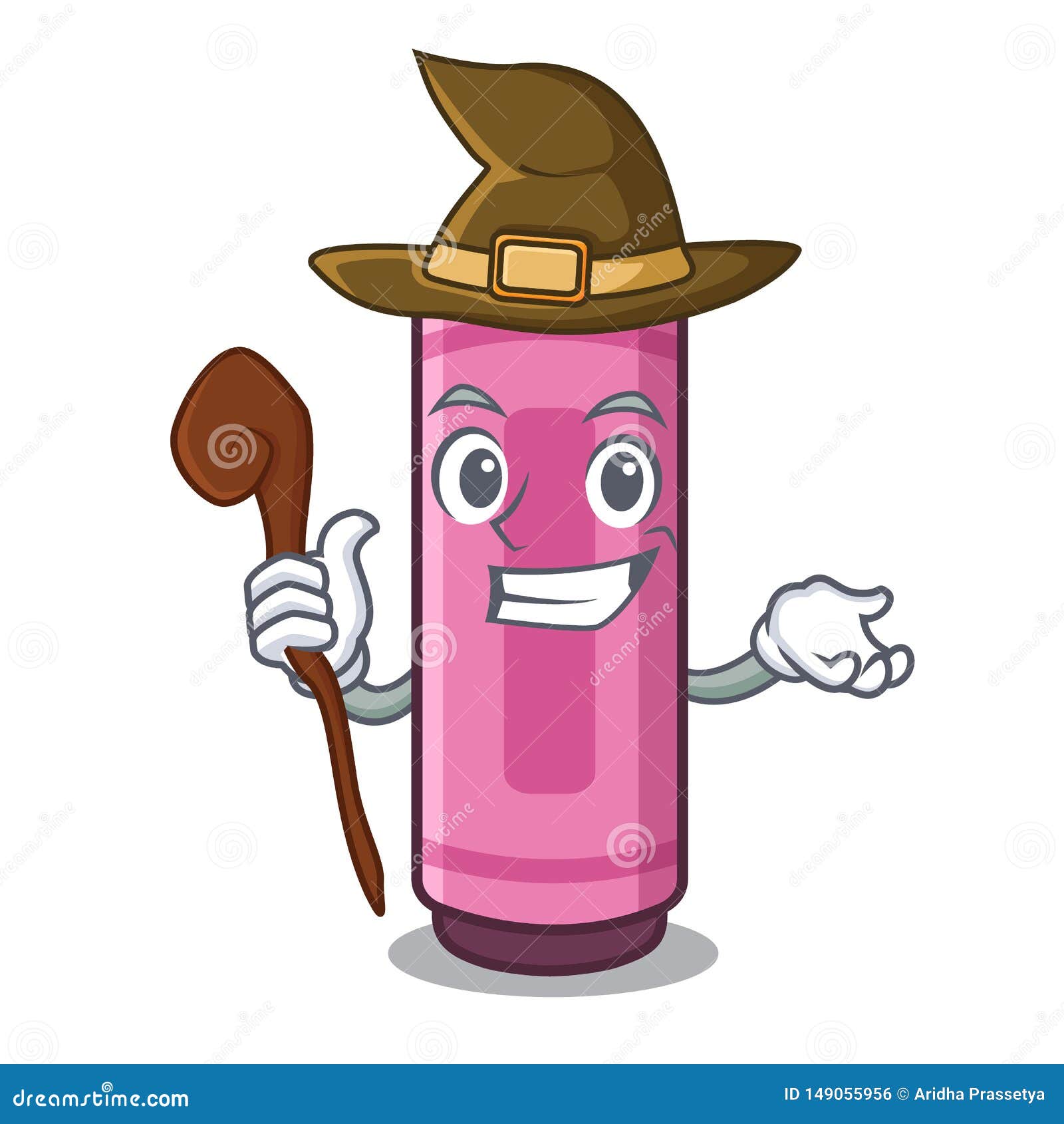 Witch Pink Crayons in the Character Shape Stock Vector - Illustration ...