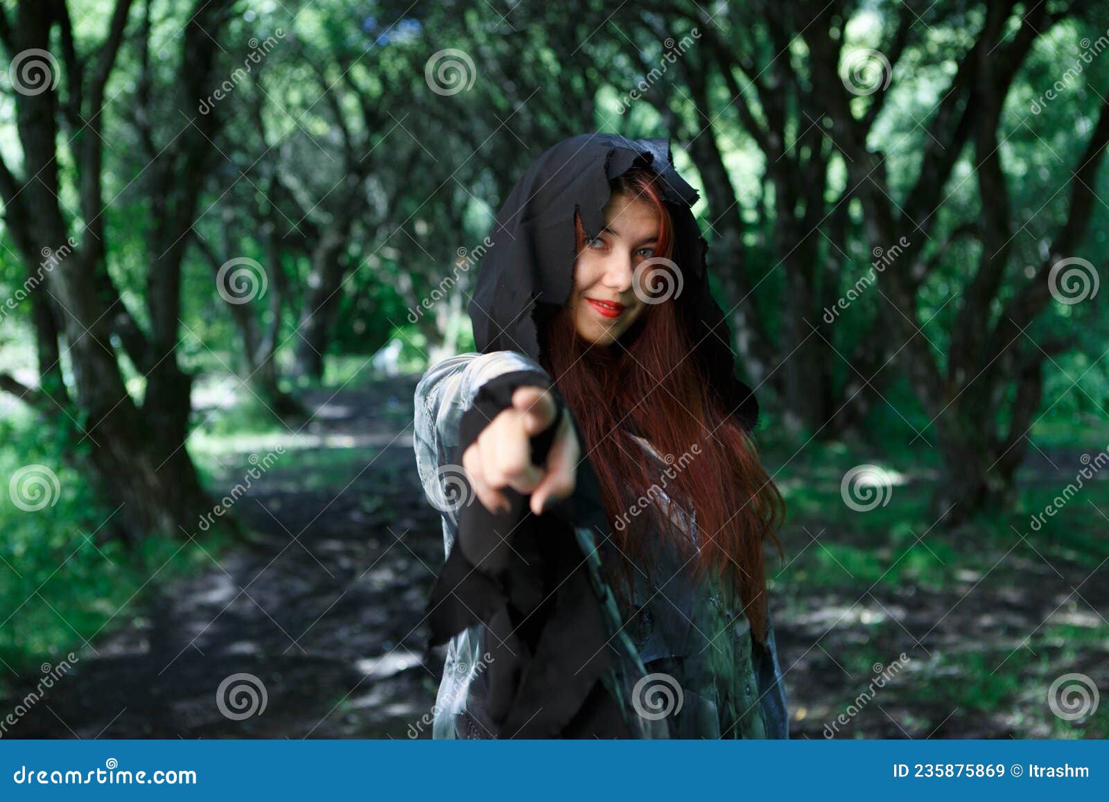 Witch Pointing Finger at Camera Stock Image - Image of female ...