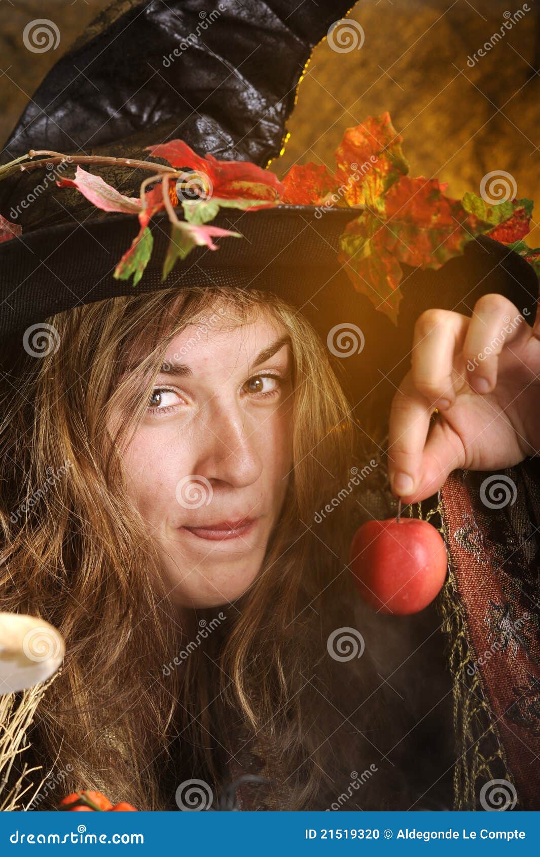 Witch with poisened apple stock photo. Image of halloween - 21519320
