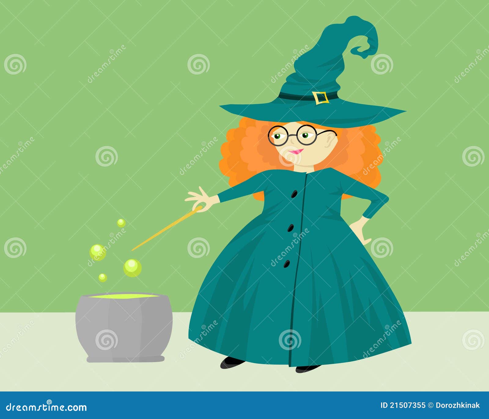 A witch with a pot stock vector. Illustration of night - 21507355