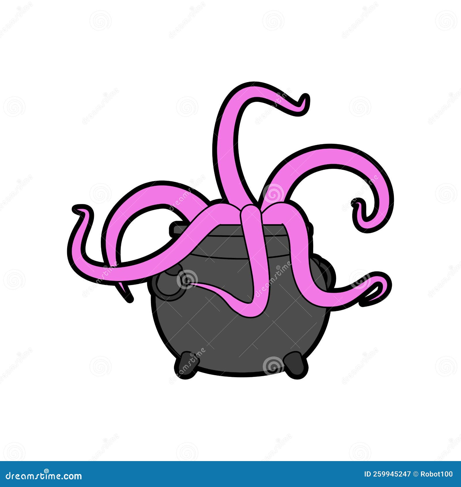 Witch Pot Octopus. Halloween Vector Illustration Stock Vector ...