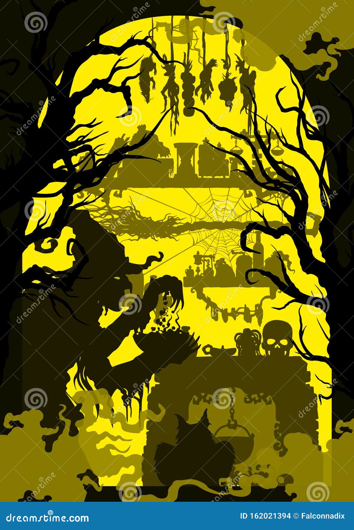 Witch Kitchen Hood Isolated With The Cartoon Vector Illustration ...