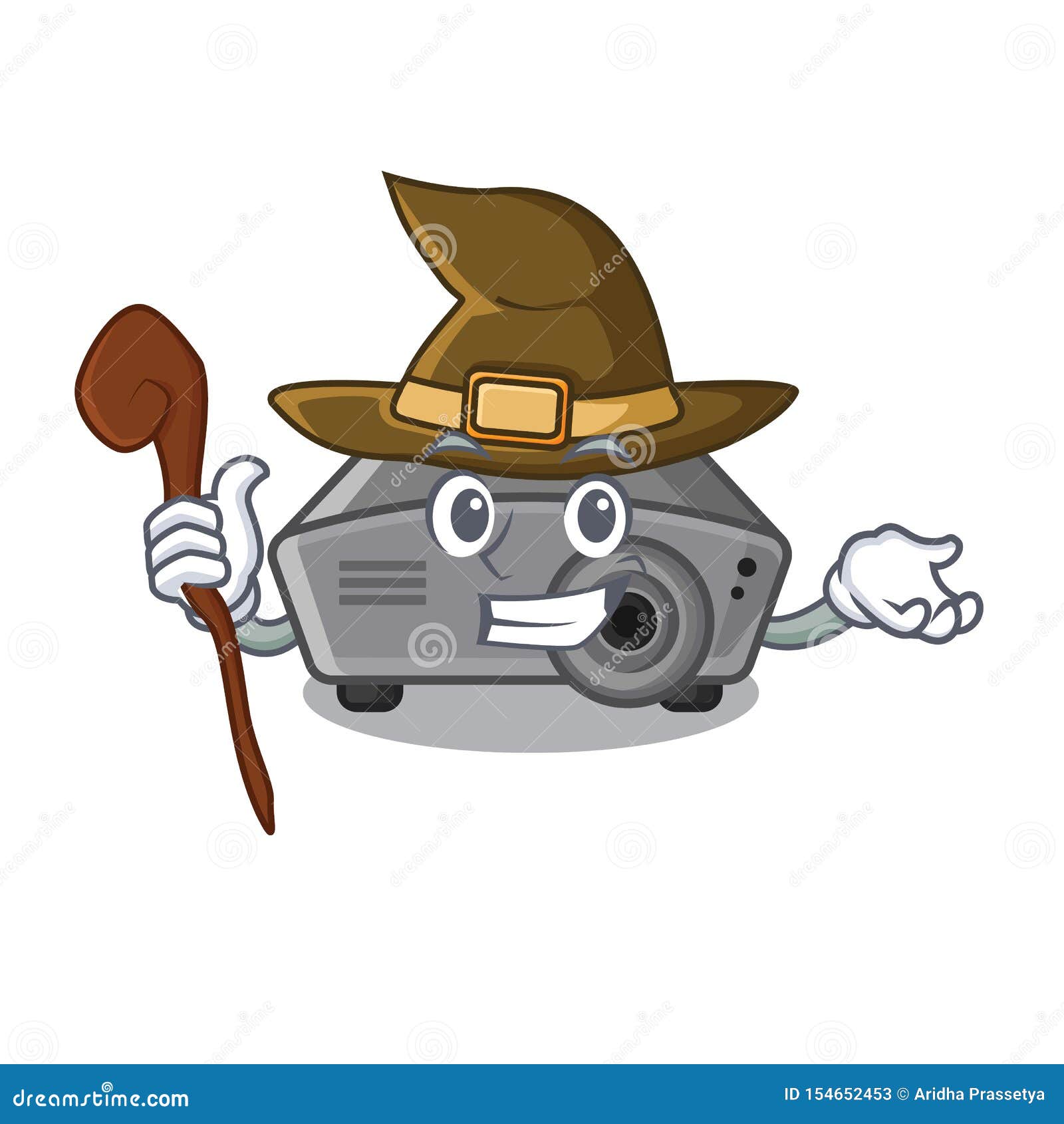 Witch Projector in the a Cartoon Shape Stock Vector - Illustration of ...