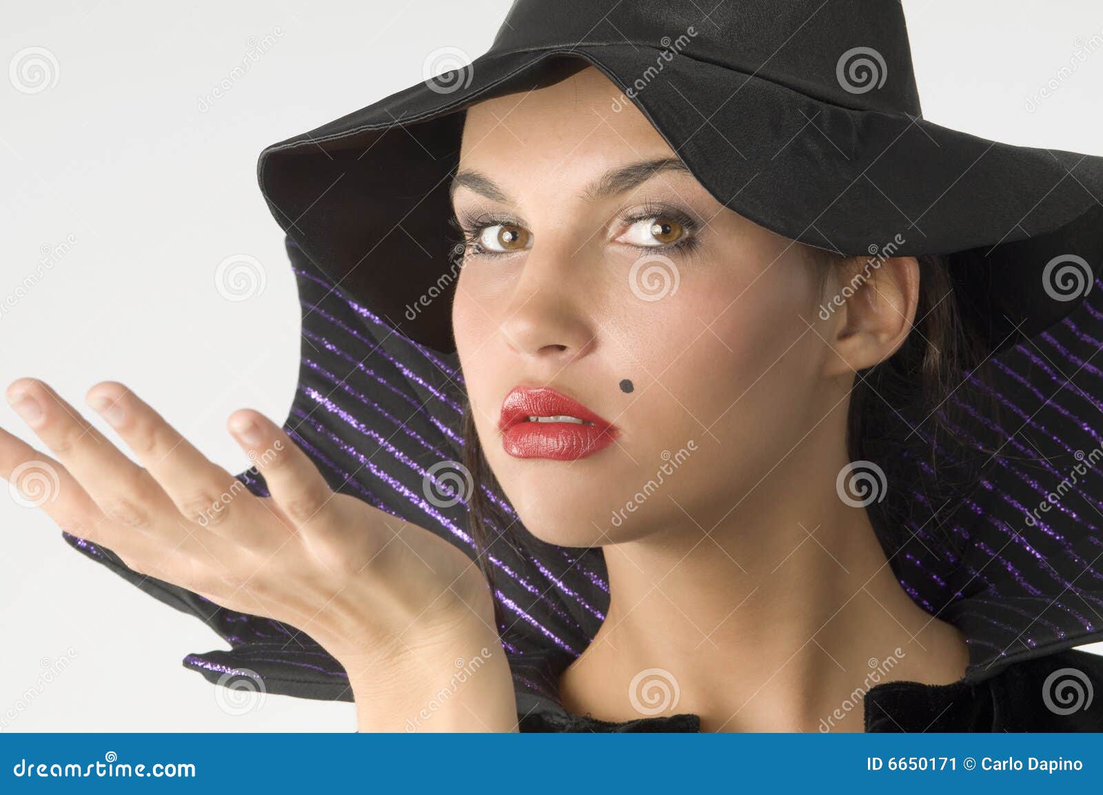 Witch with red lips stock image. Image of beauty, happy - 6650171