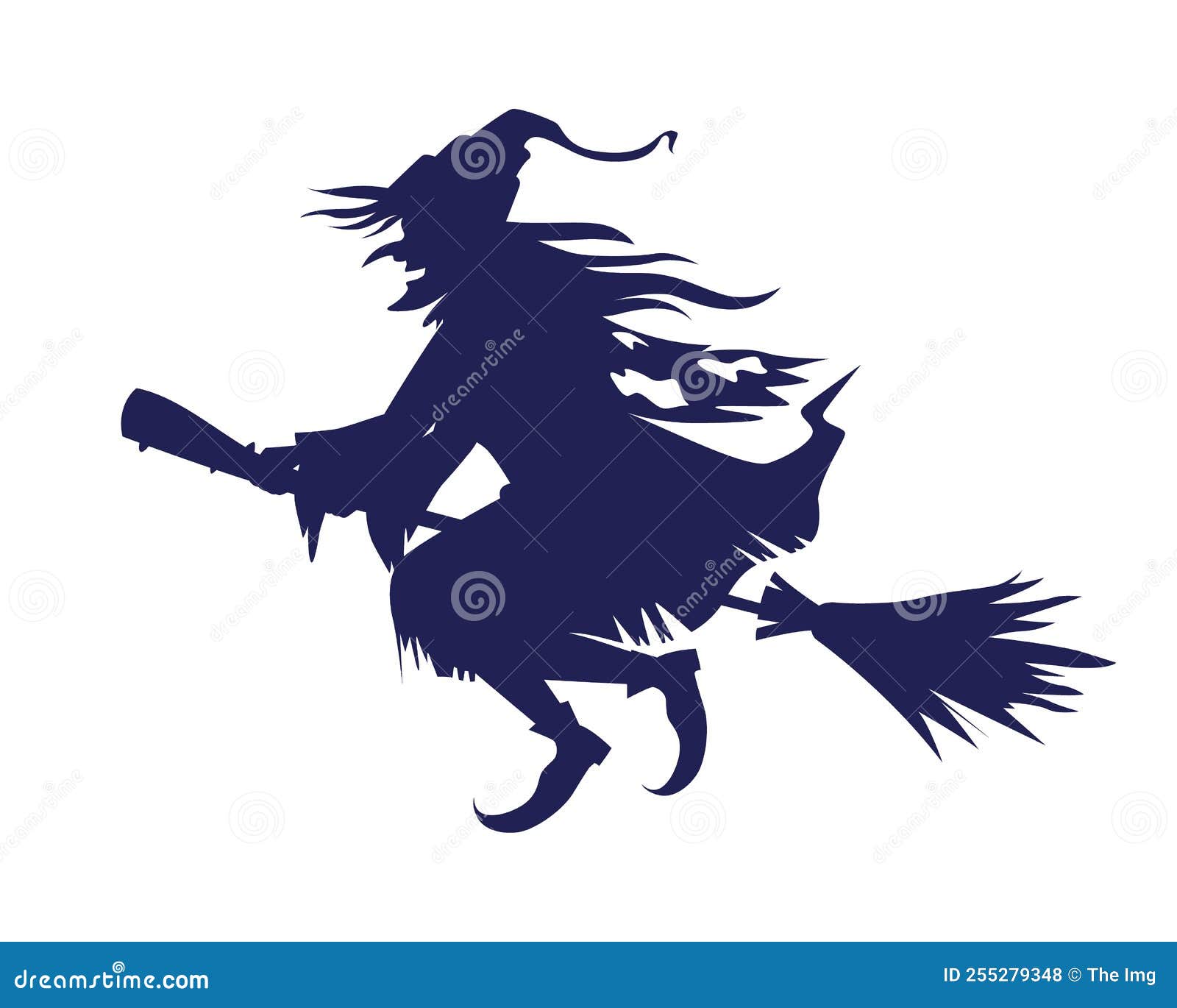 Witch Riding Broom Semi Flat Color Vector Character Stock Vector Illustration Of Broom