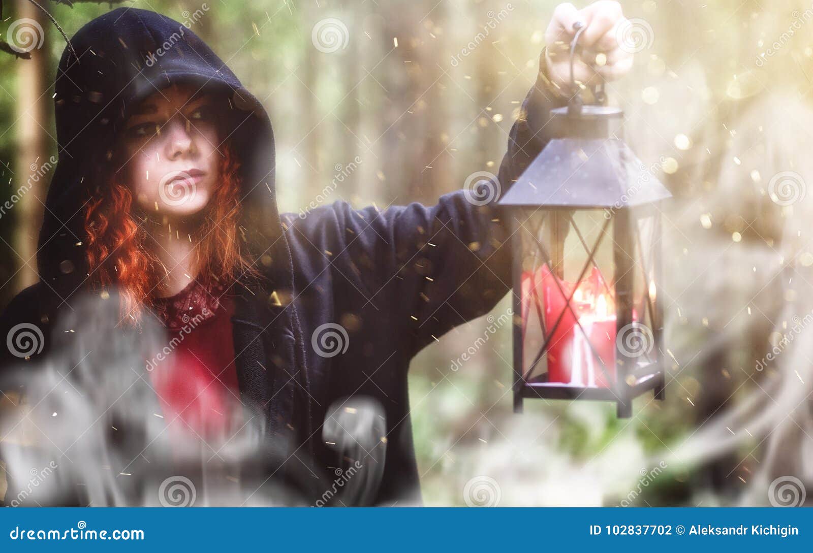 Witch ritual in a forest stock photo. Image of dark - 102837702