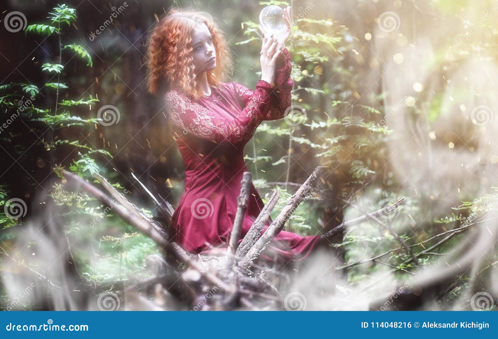 Witch ritual in a forest stock photo. Image of evil - 114048216