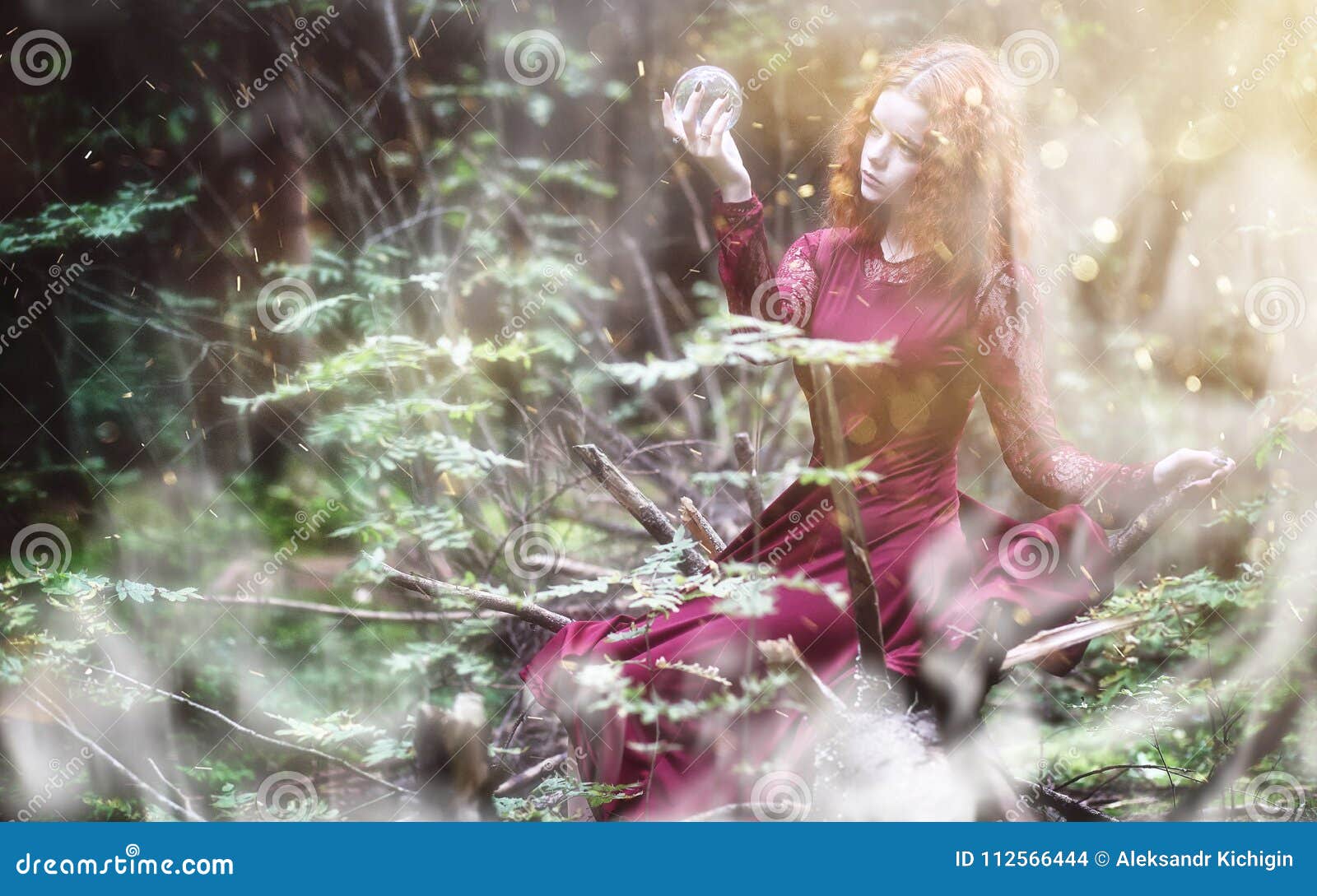 Witch ritual in a forest stock photo. Image of fantasy - 112566444