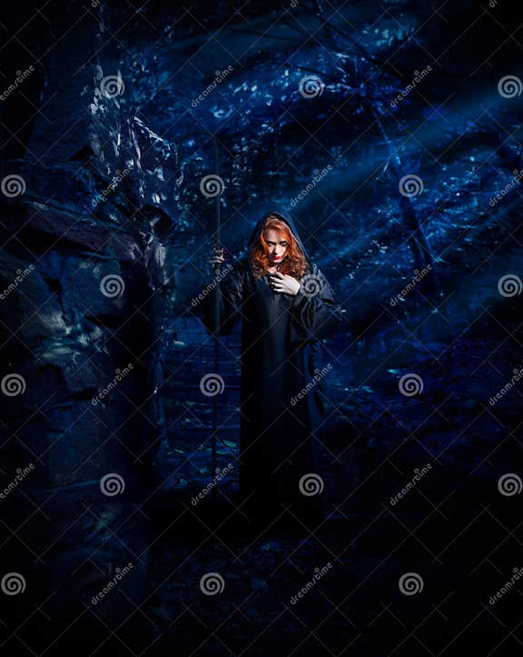 Witch in the ruins stock photo. Image of mystery, miracle - 126176542