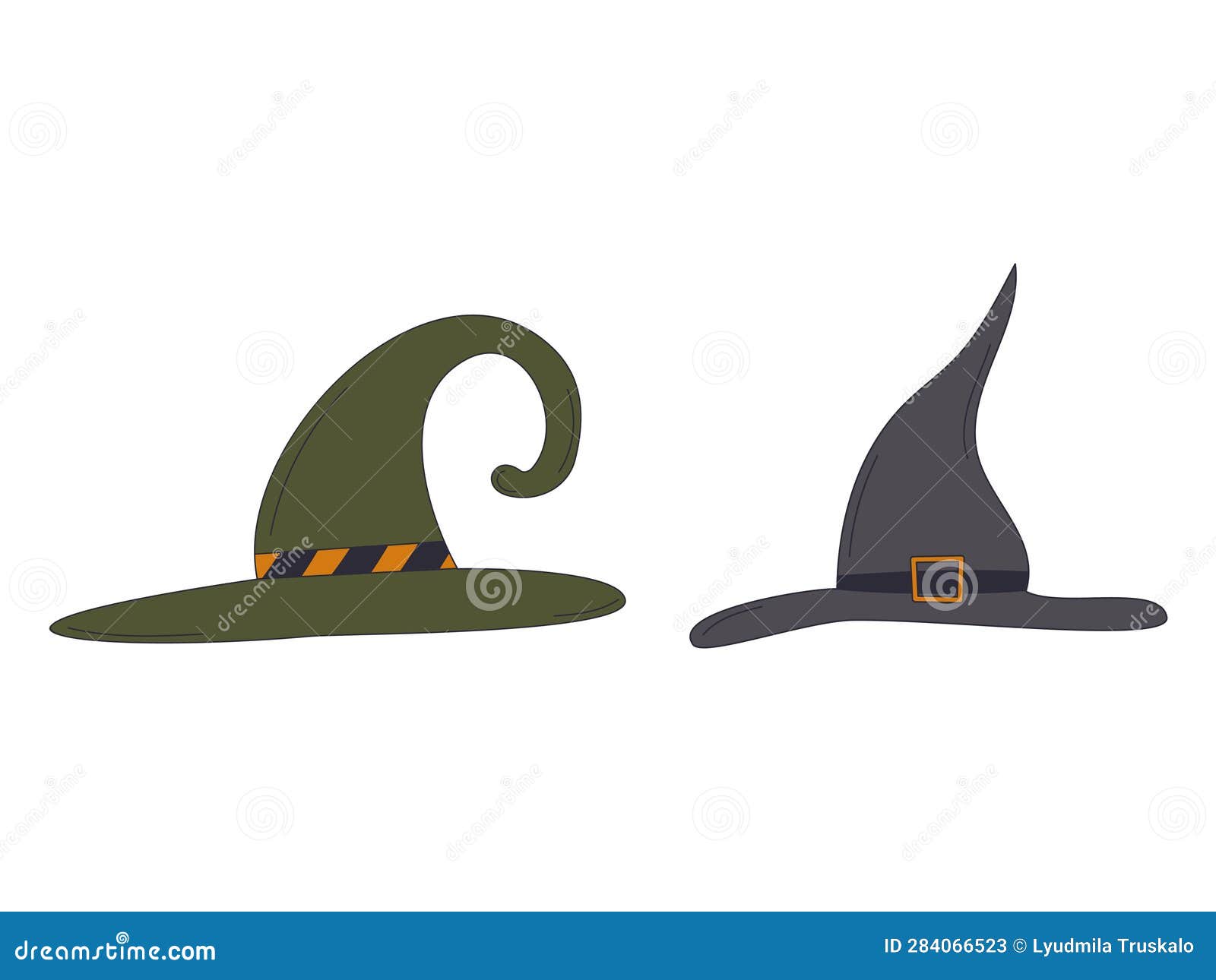 A Witch S Hat. a Magician S Hat. Halloween Symbols. Set of Witch Hats ...