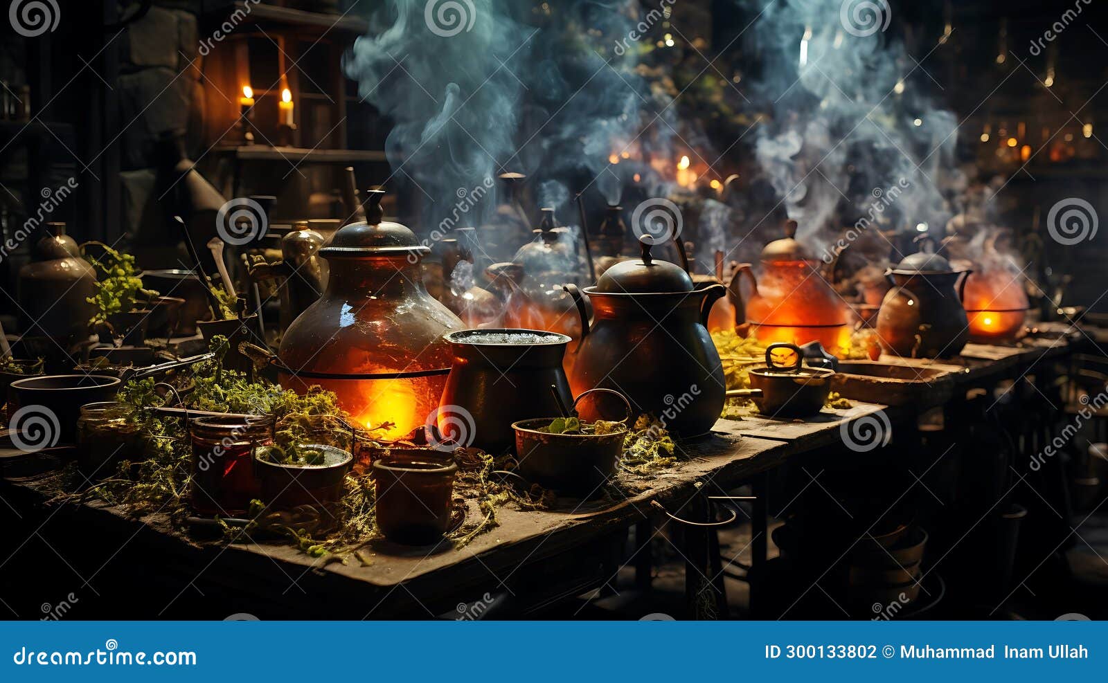 Witch S Potion Workshop 1 Bubbling Cauldron, Magical Ingredients, Eerie Brews, Mystical Ambiance ...