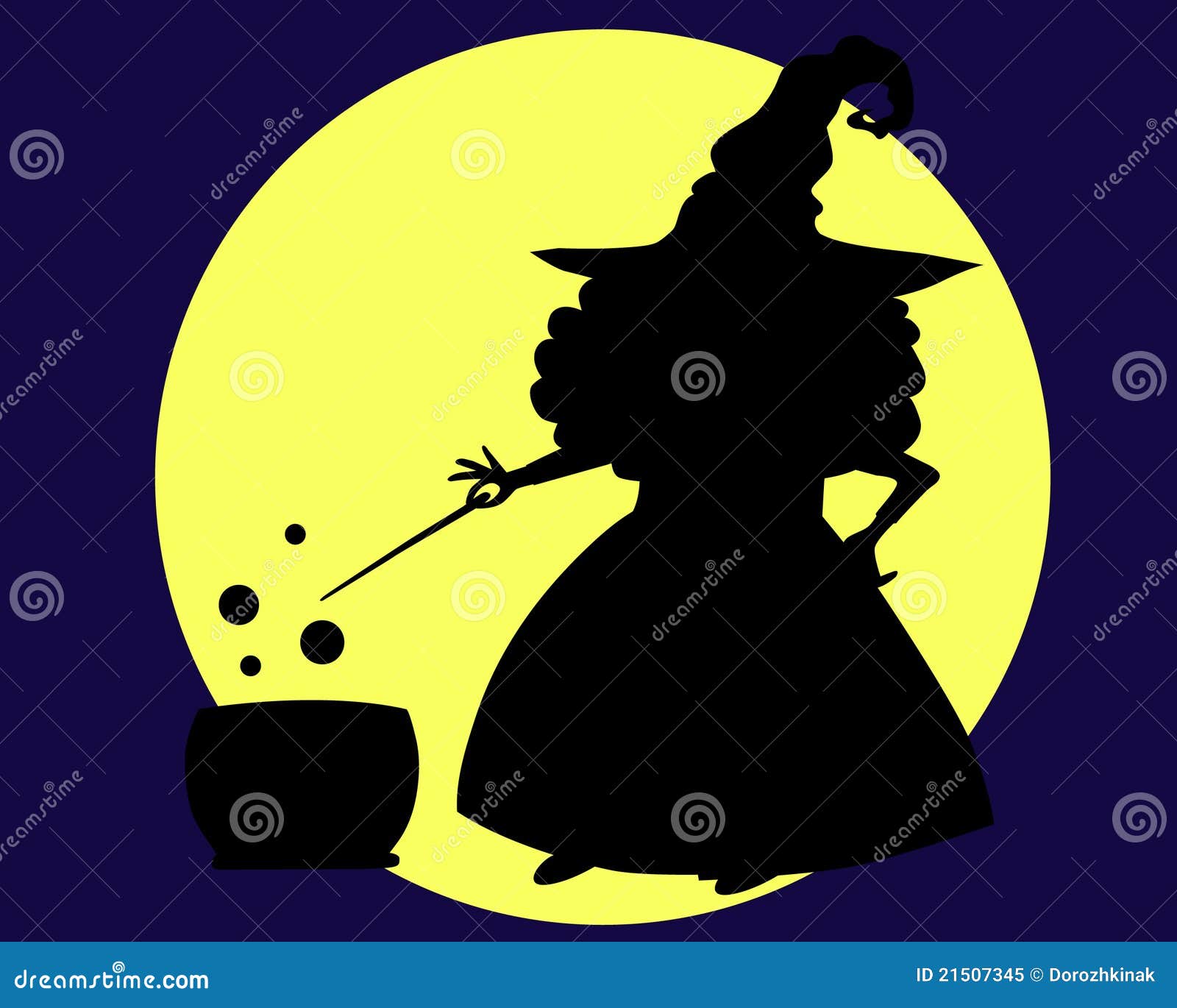 A witch s shadow stock vector. Illustration of halloween - 21507345