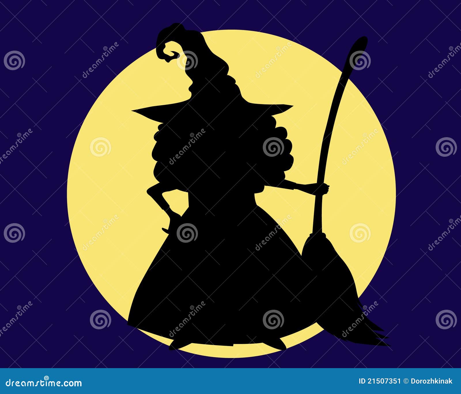 A Witch S Shadow with a Broom Stock Vector - Illustration of stick ...