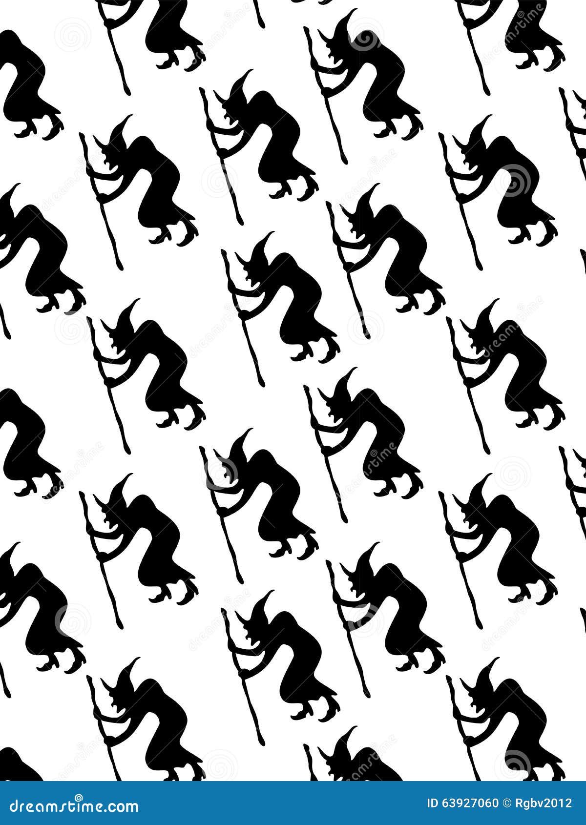 Witch seamless pattern stock vector. Illustration of decorative - 63927060