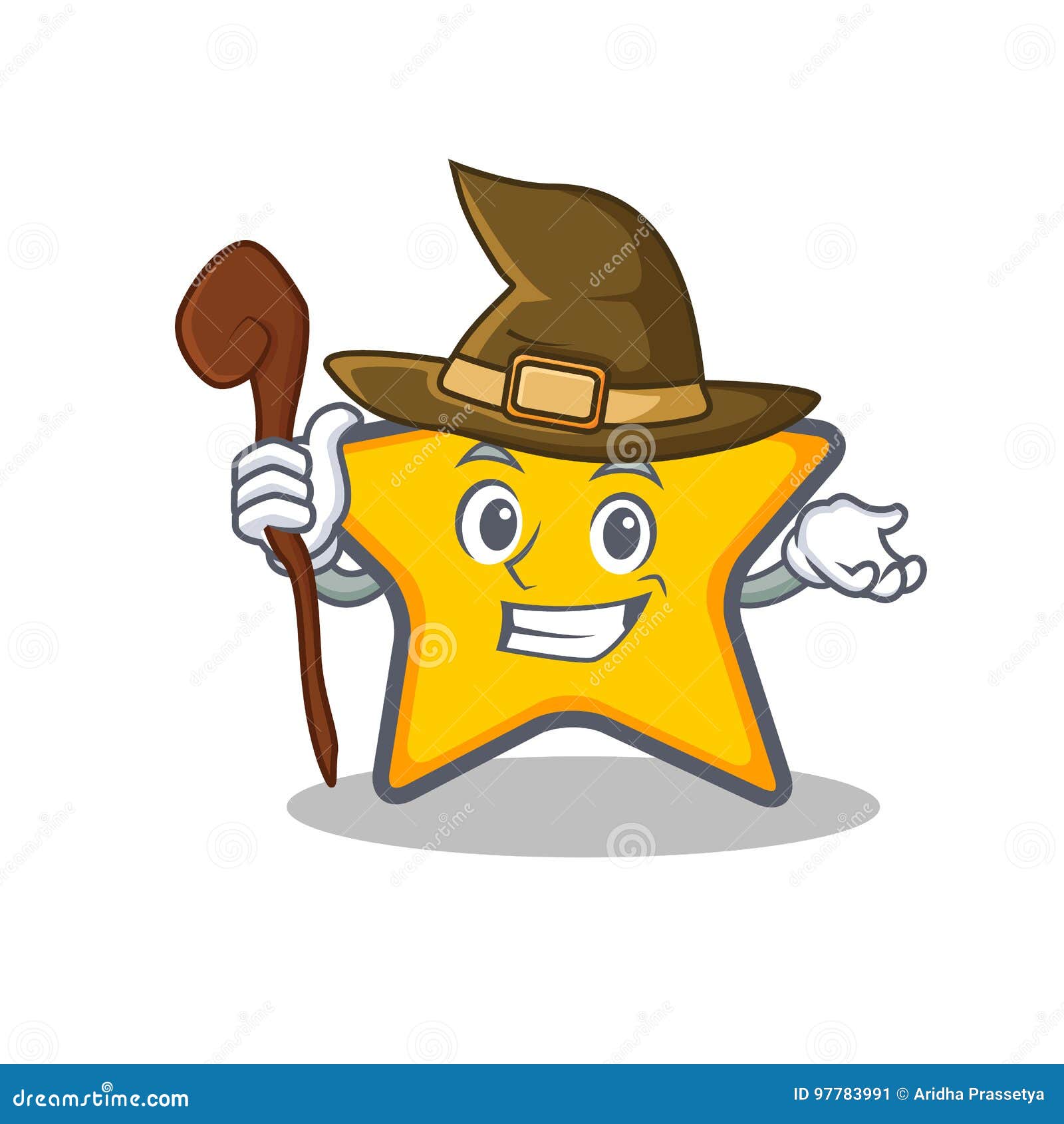 Witch Star Character Cartoon Style Stock Vector - Illustration of happy ...