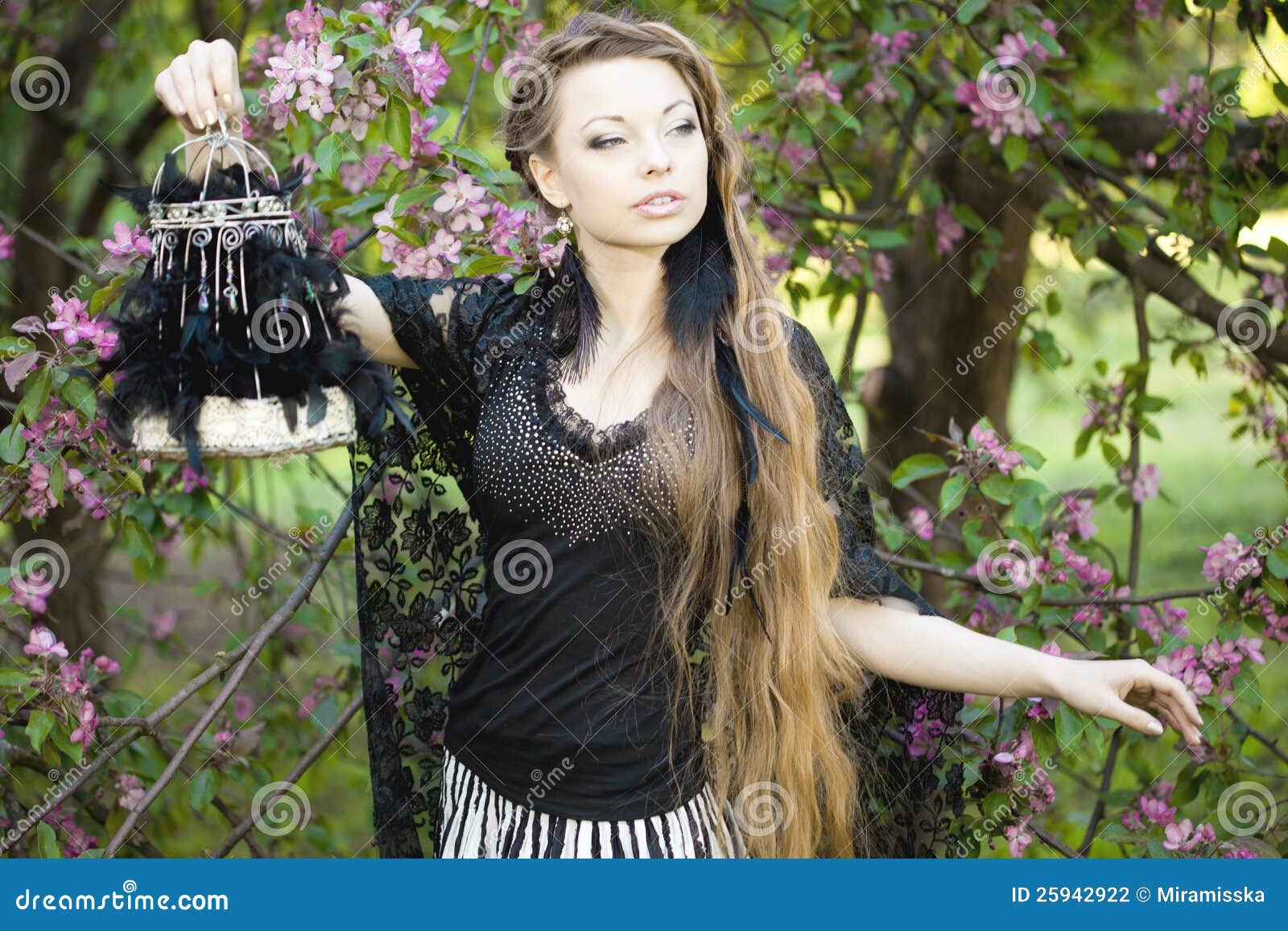 Witch with a strange cage stock photo. Image of beauty - 25942922