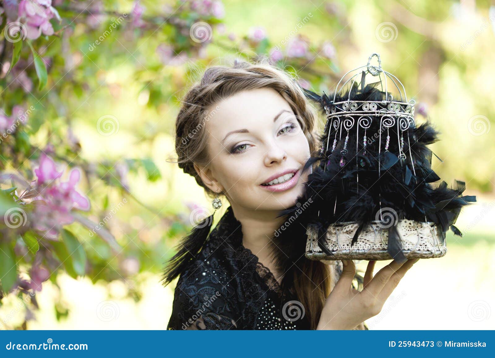 Witch with a strange cage stock image. Image of beauty - 25943473