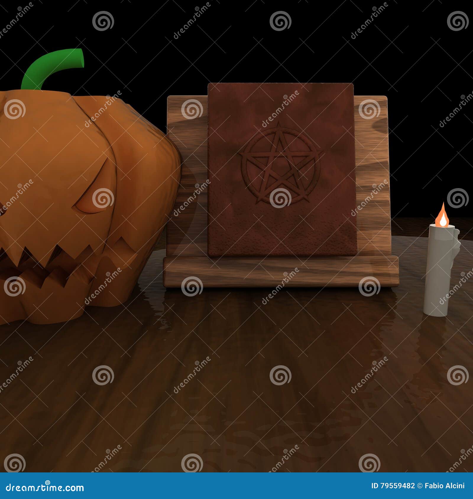 Witch table with book stock illustration. Illustration of dining - 79559482