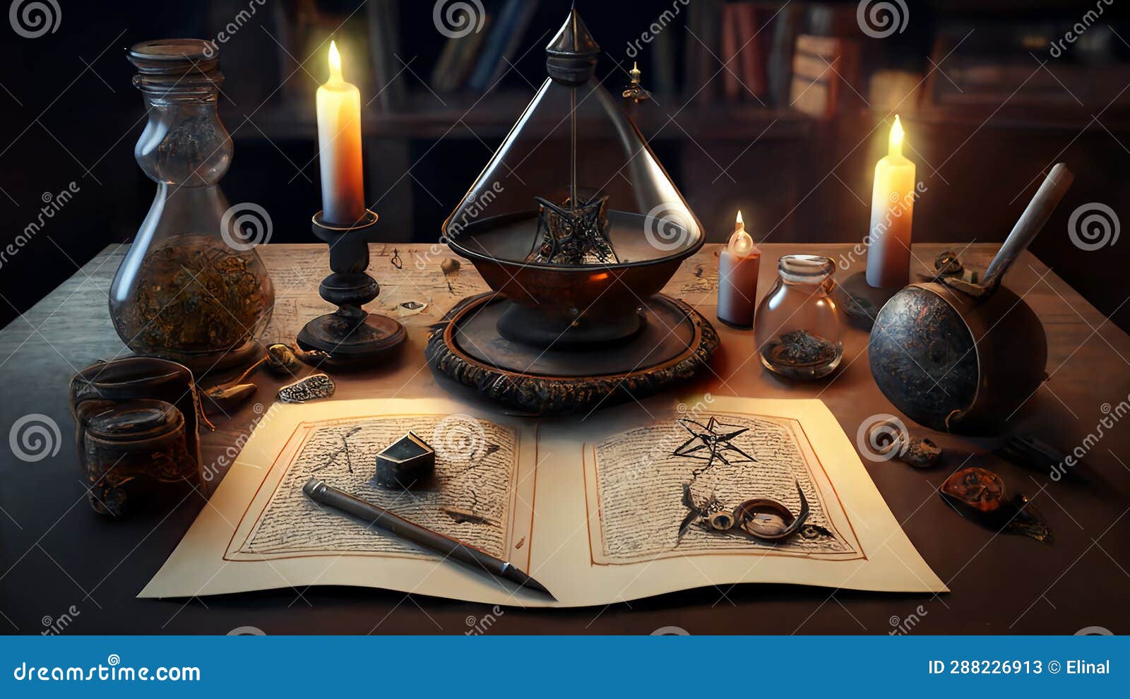 Witch Table, Witchcraft, Ritual Spells. AI Generated Stock Illustration ...